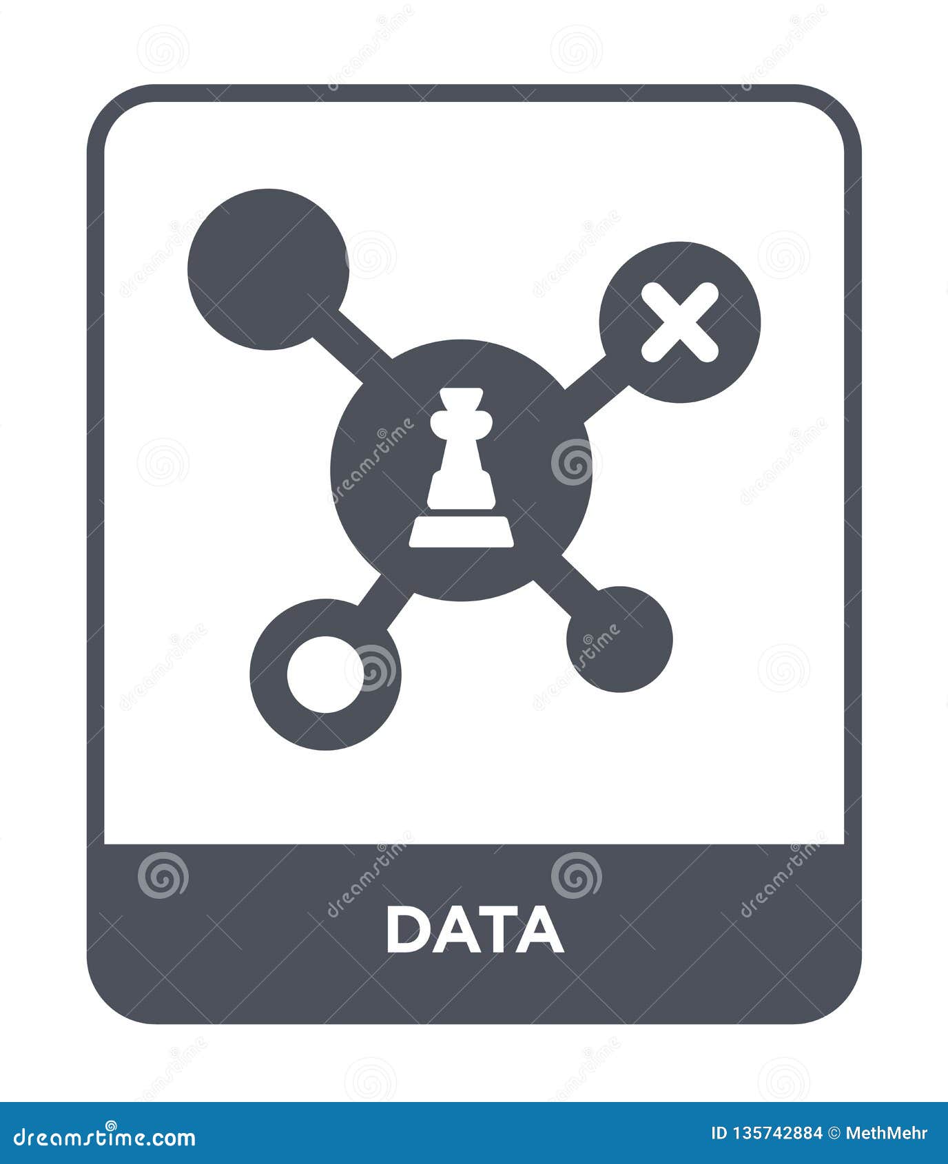 Data Icon in Trendy Design Style. Data Icon Isolated on White ...