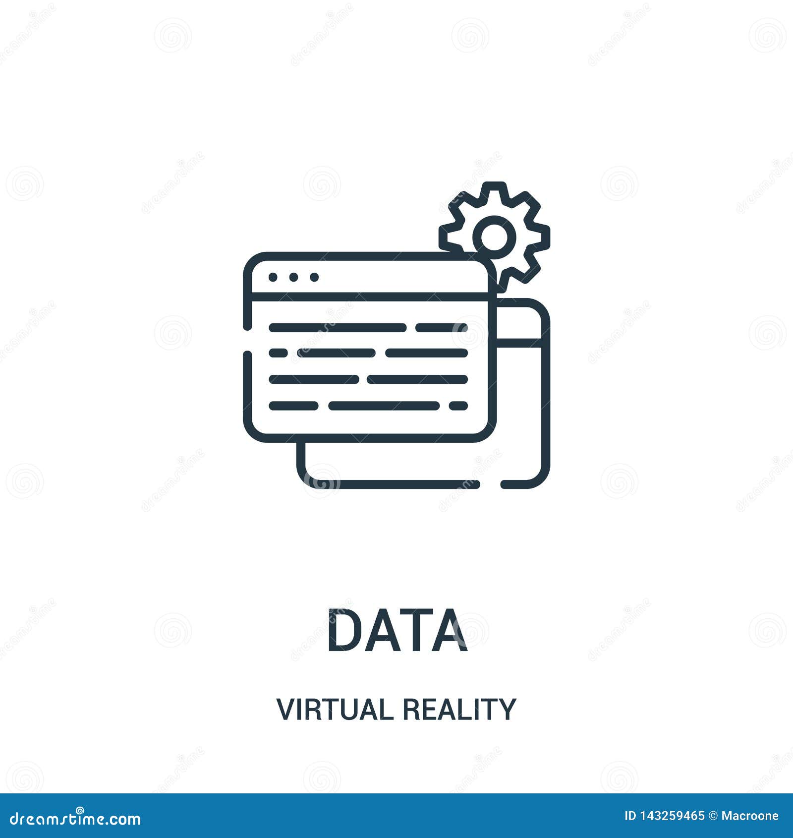 Data Icon Vector from Virtual Reality Collection. Thin Line Data ...