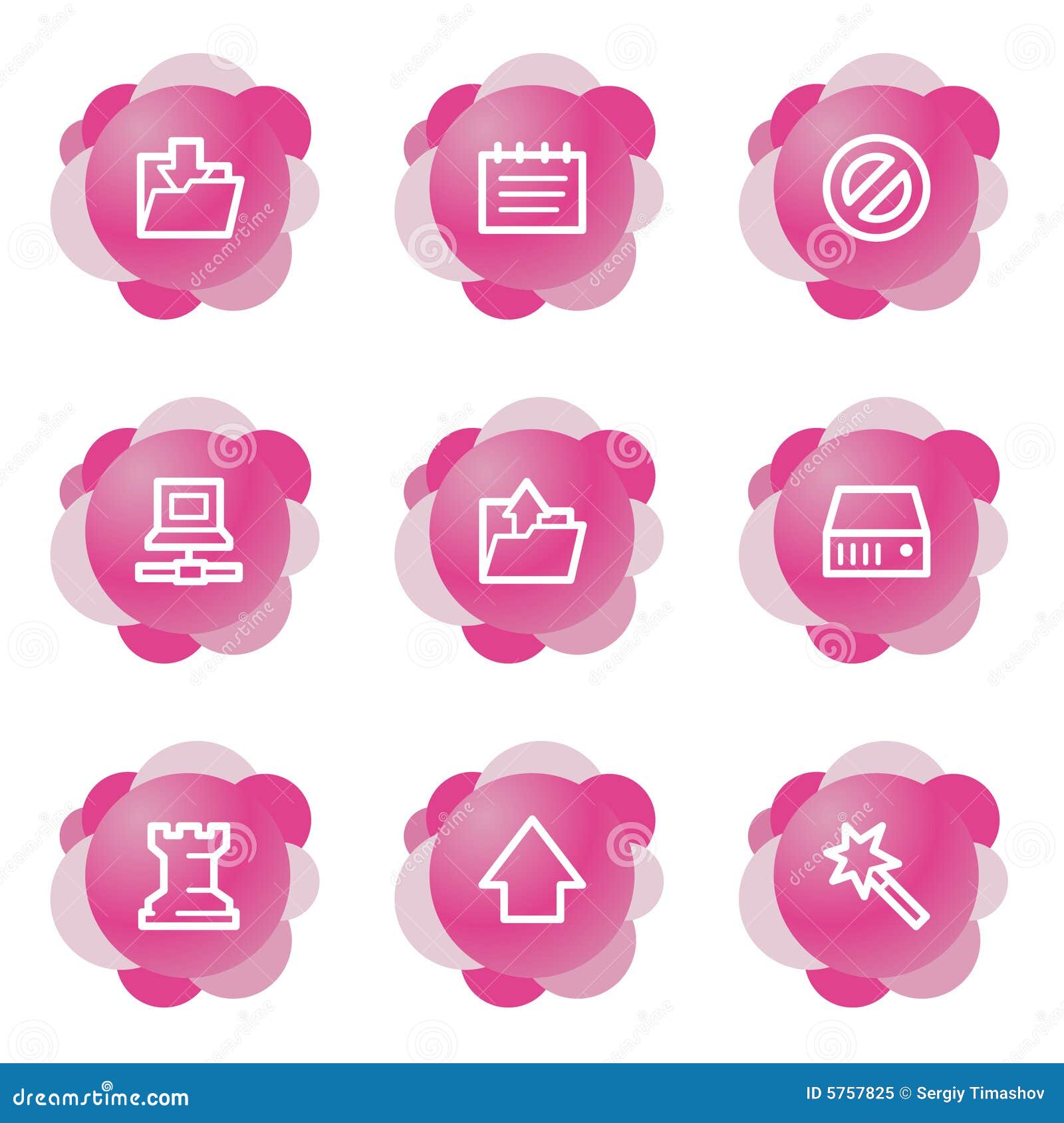 Data Icons, Pink Flower Series Stock Vector - Illustration of laptop ...
