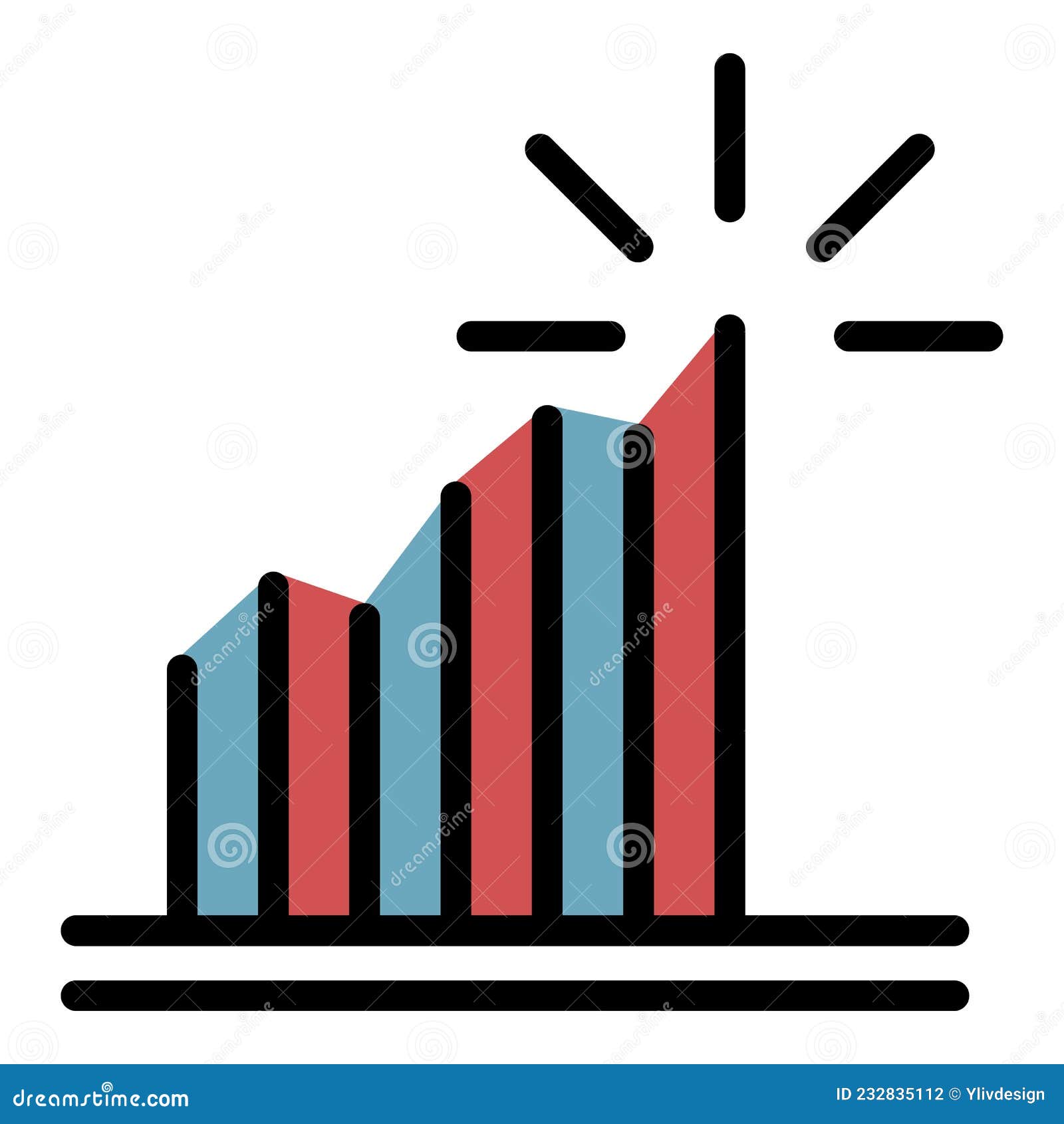 Data Idea Chart Icon Color Outline Vector Stock Illustration ...
