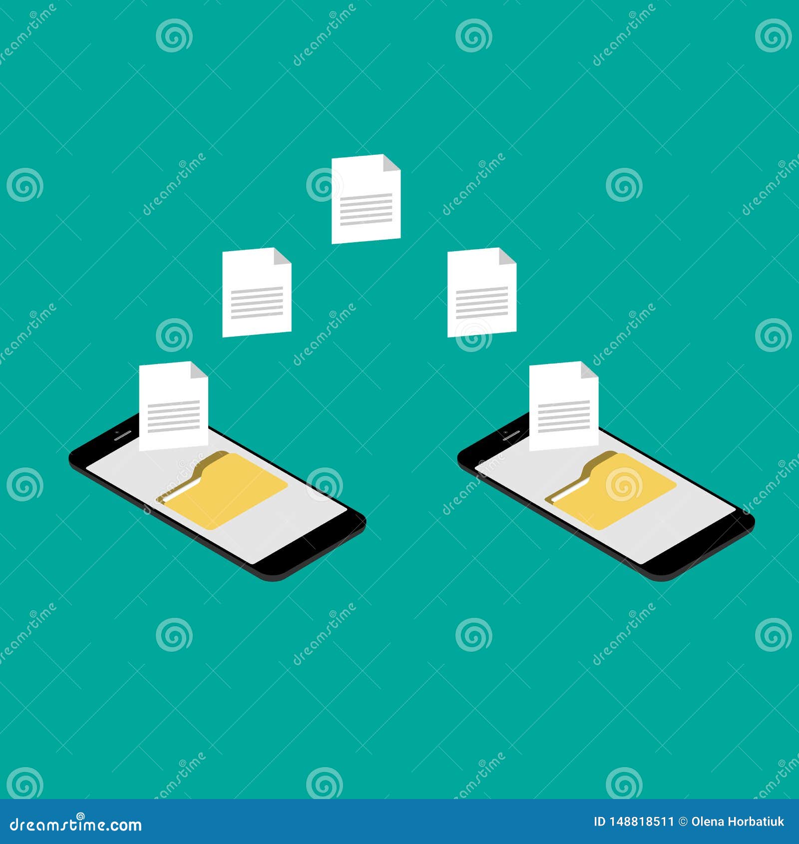 Data Image File Transfer between Device Smartphone. File Transfer Copy ...