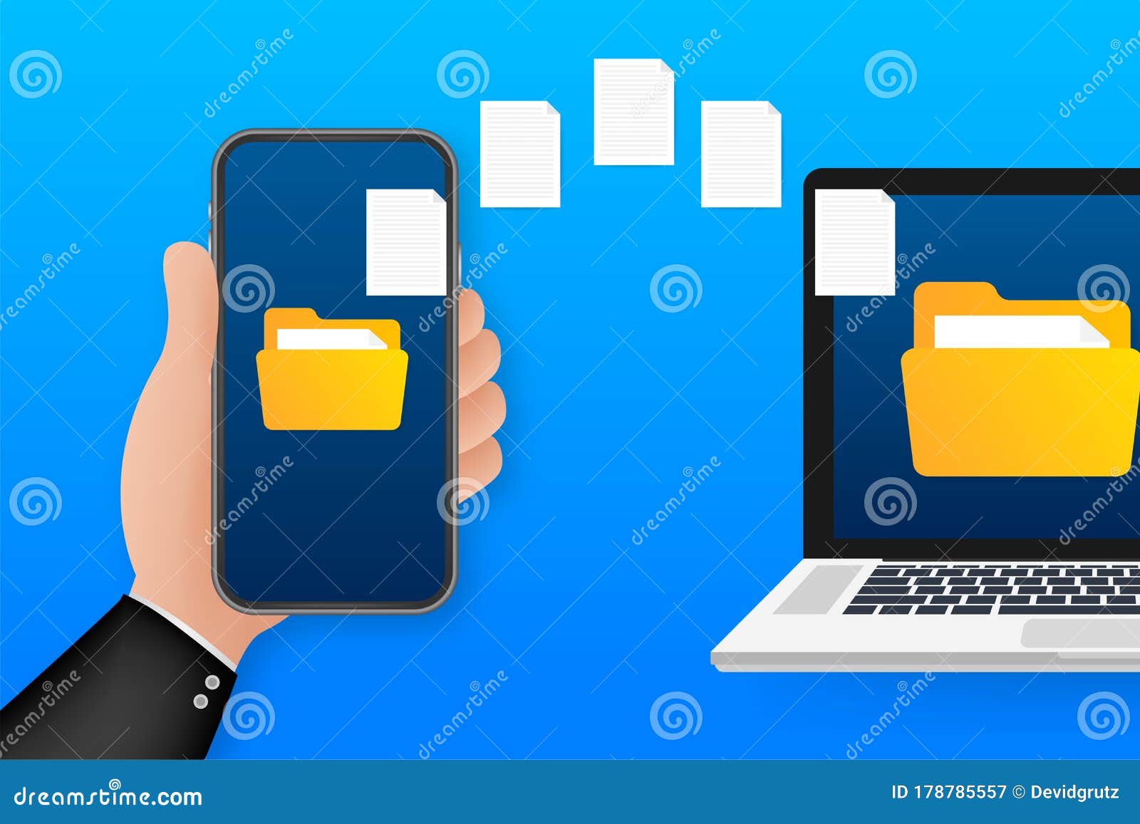 Data Image File Transfer between Device Smartphone. File Transfer Copy ...