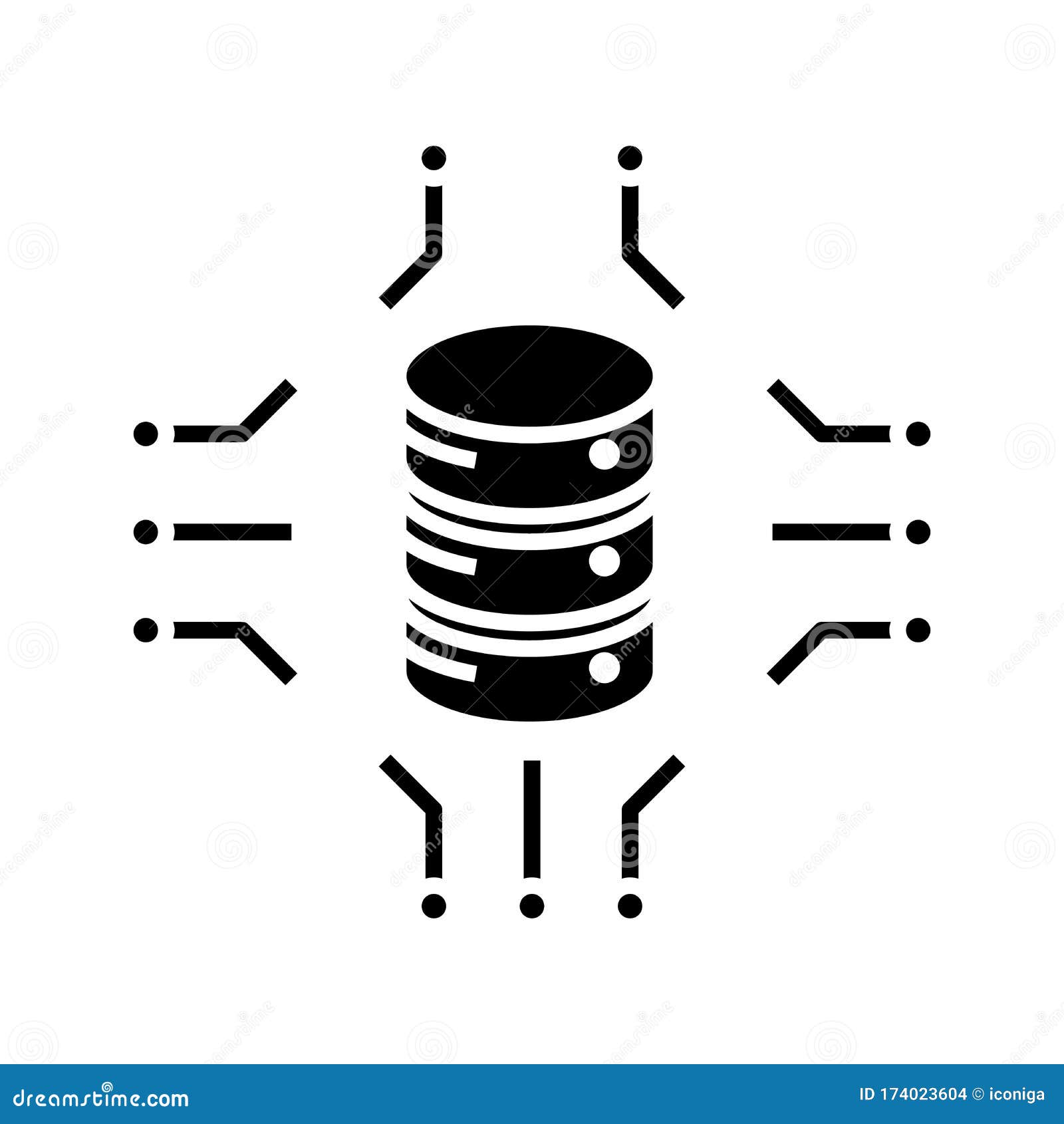 Data Implementation Black Icon, Concept Illustration, Vector Flat ...
