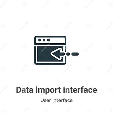 Data Import Interface Vector Icon on White Background. Flat Vector Data ...