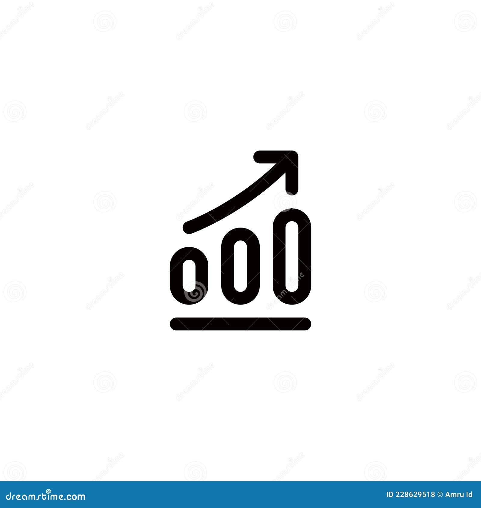 Data Increase Graph Outline Icon, Logo, and Illustration Stock Vector ...