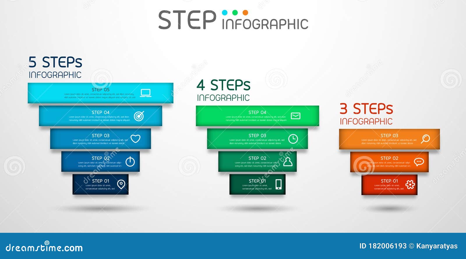 Data Infographic Element with Steps,options,milestone,processes or ...
