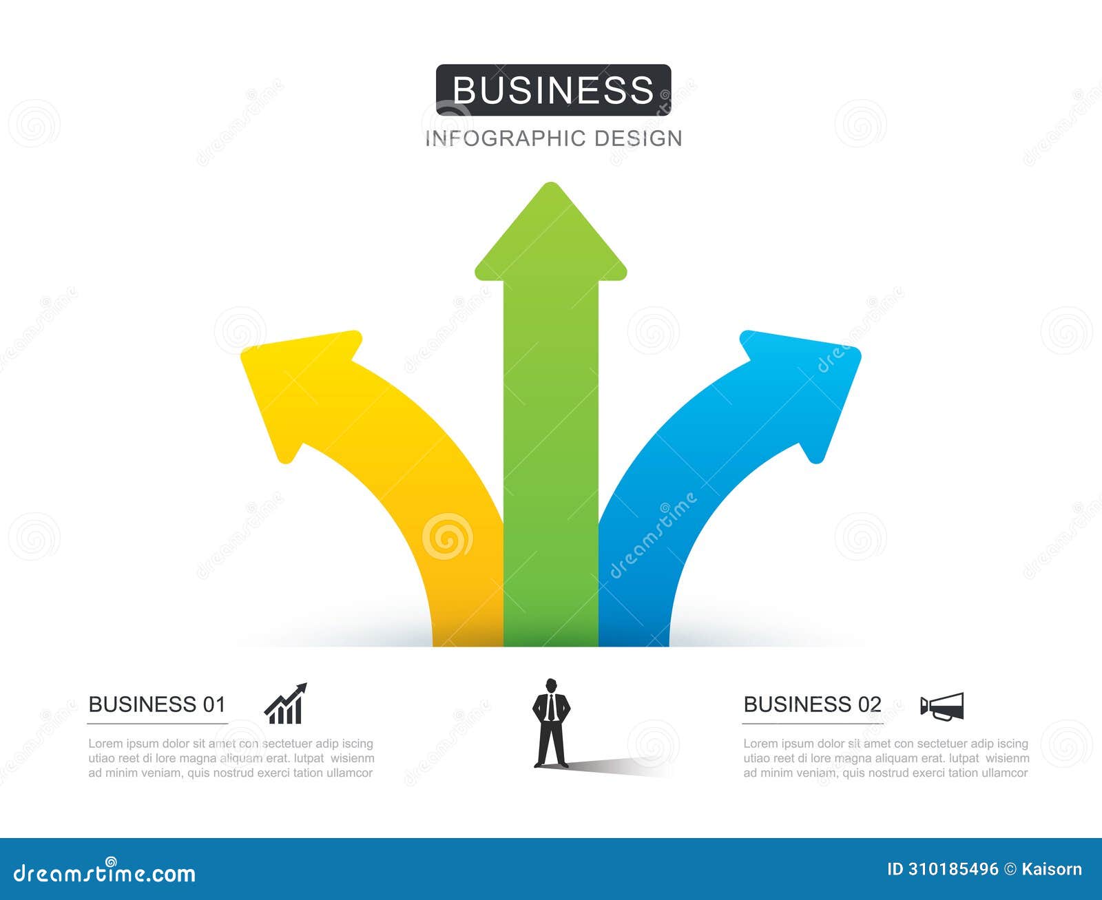 3 Data Infographics Arrow Way Template. Illustration Abstract ...