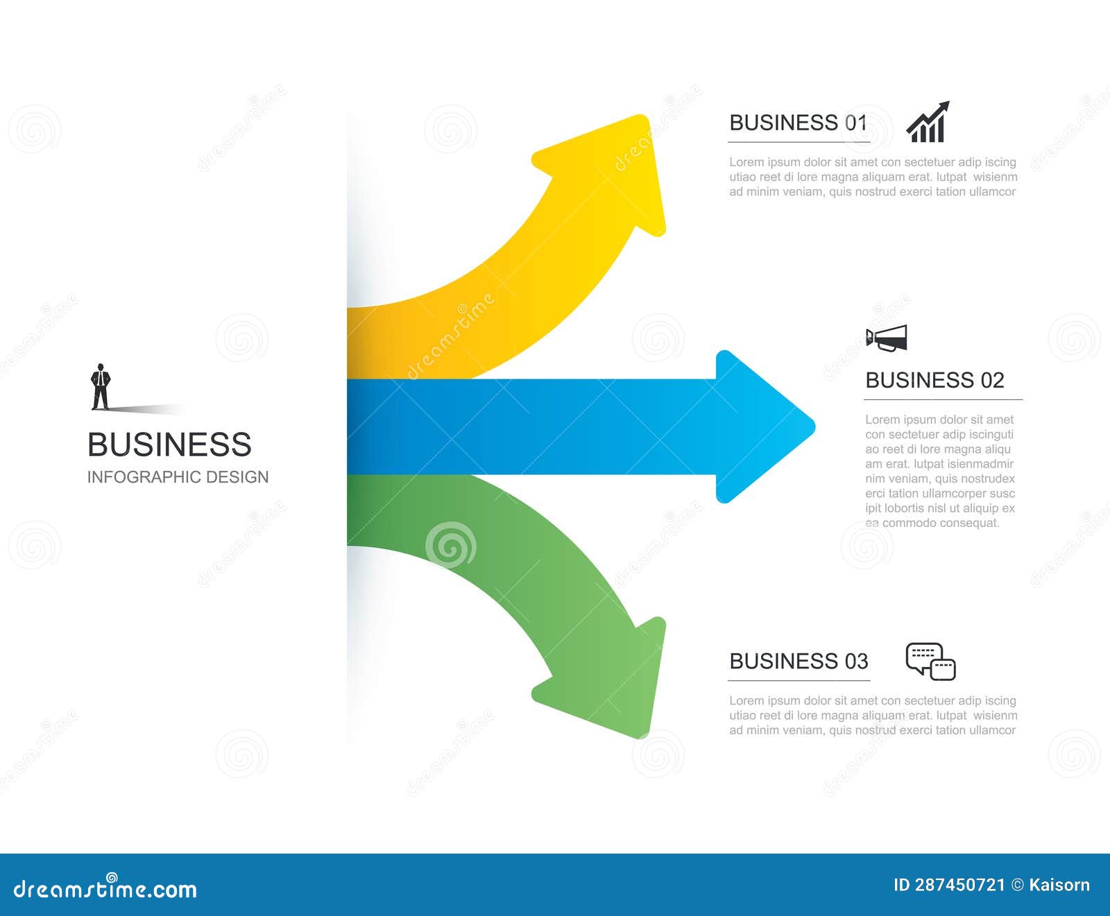 3 Data Infographics Arrow Way Template. Vector Illustration Abstract ...