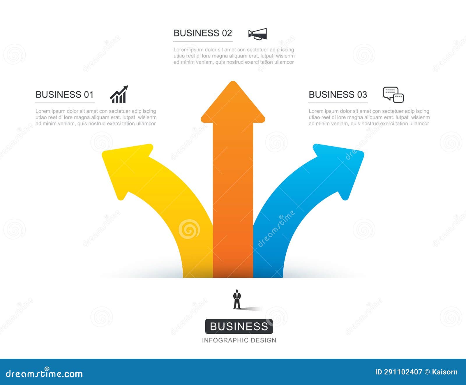 3 Data Infographics Arrow Way Template. Vector Illustration Abstract ...