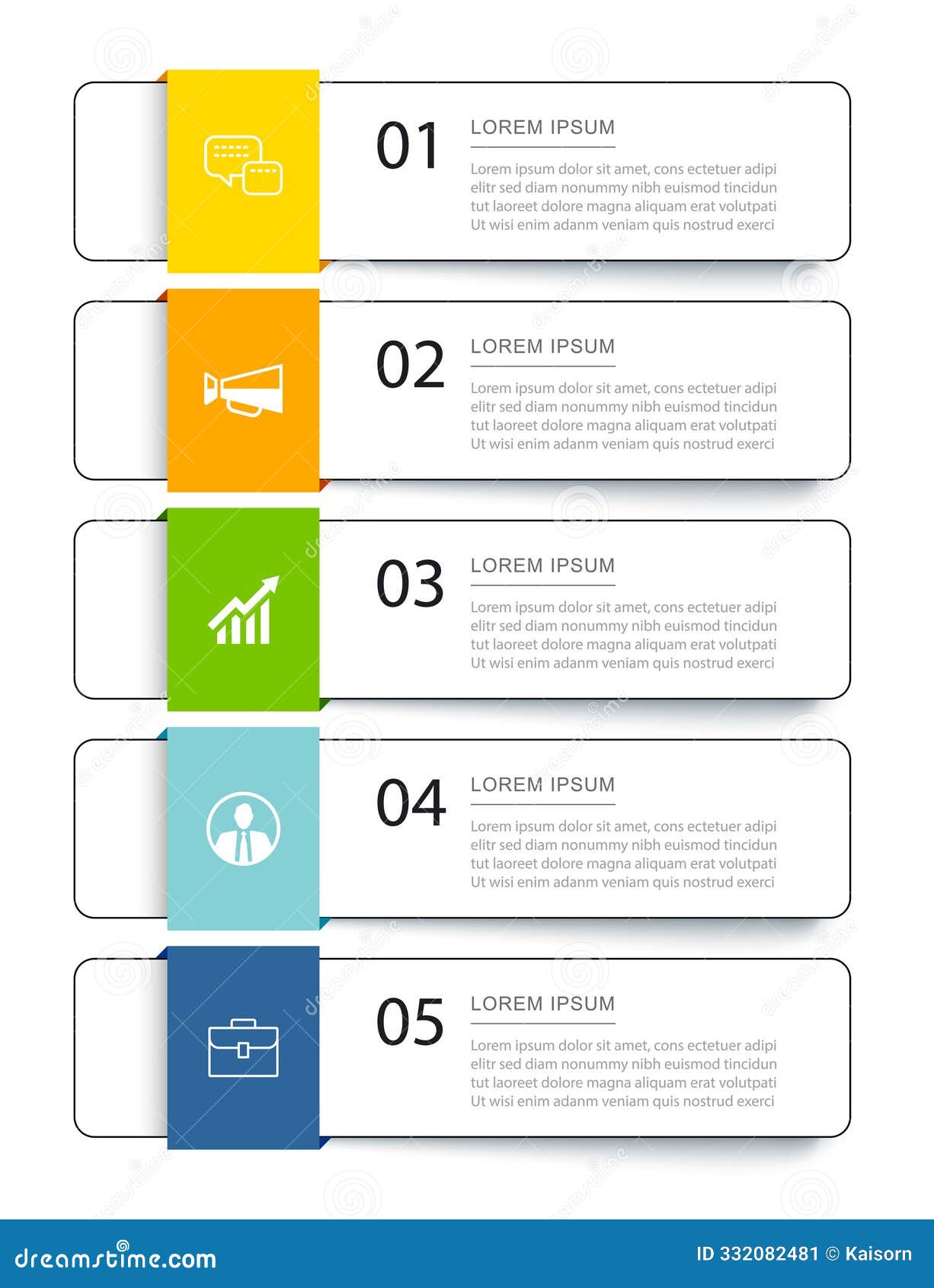 5 Data Infographics Thin Line Index Template. Illustration Abstract ...