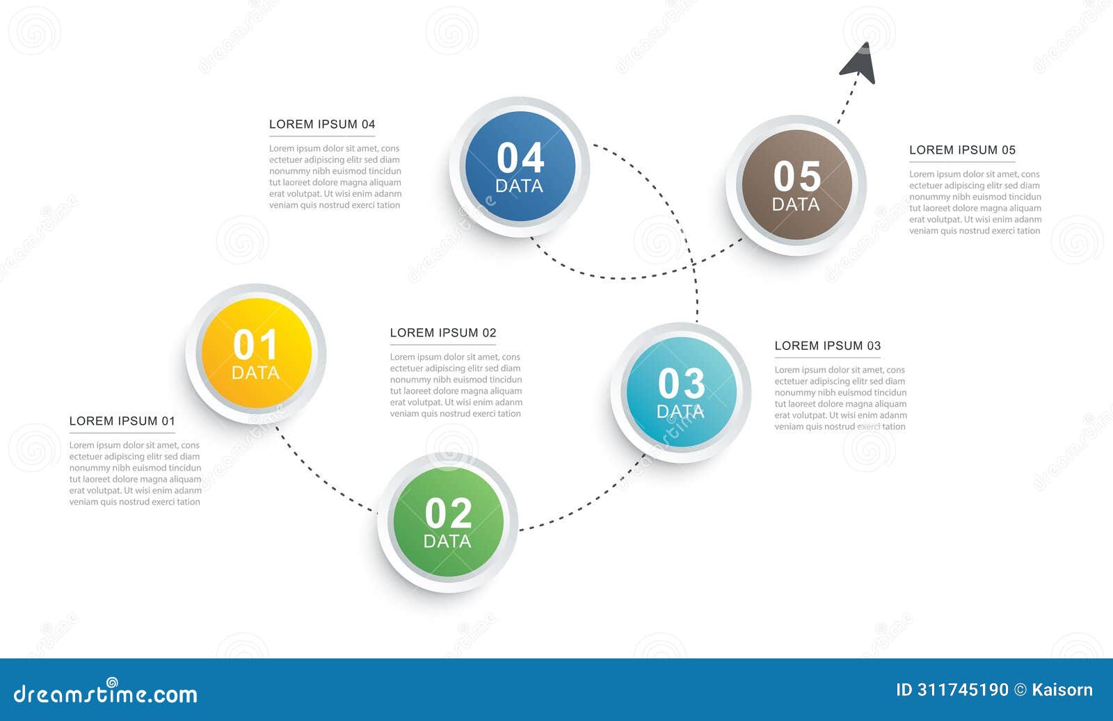 5 Data Infographics Timeline Template. Illustration Business Abstract ...