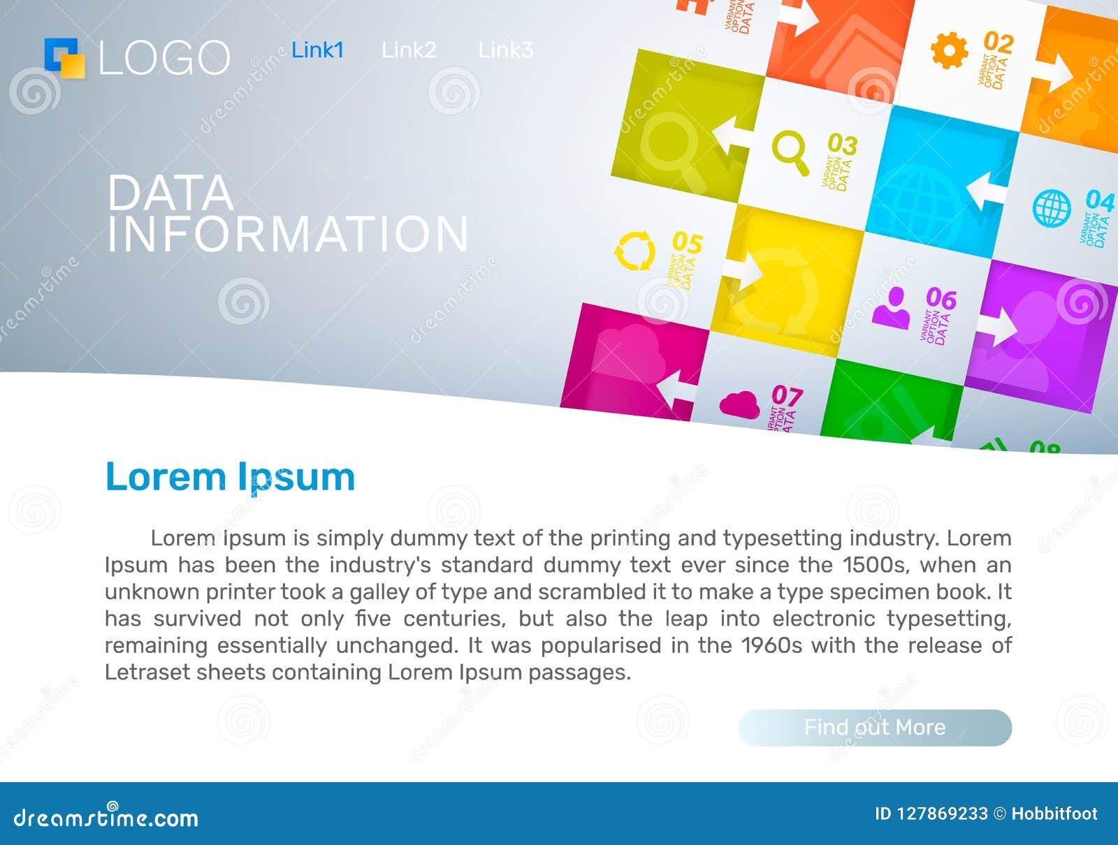 Data information cover. stock vector. Illustration of arrow - 127869233