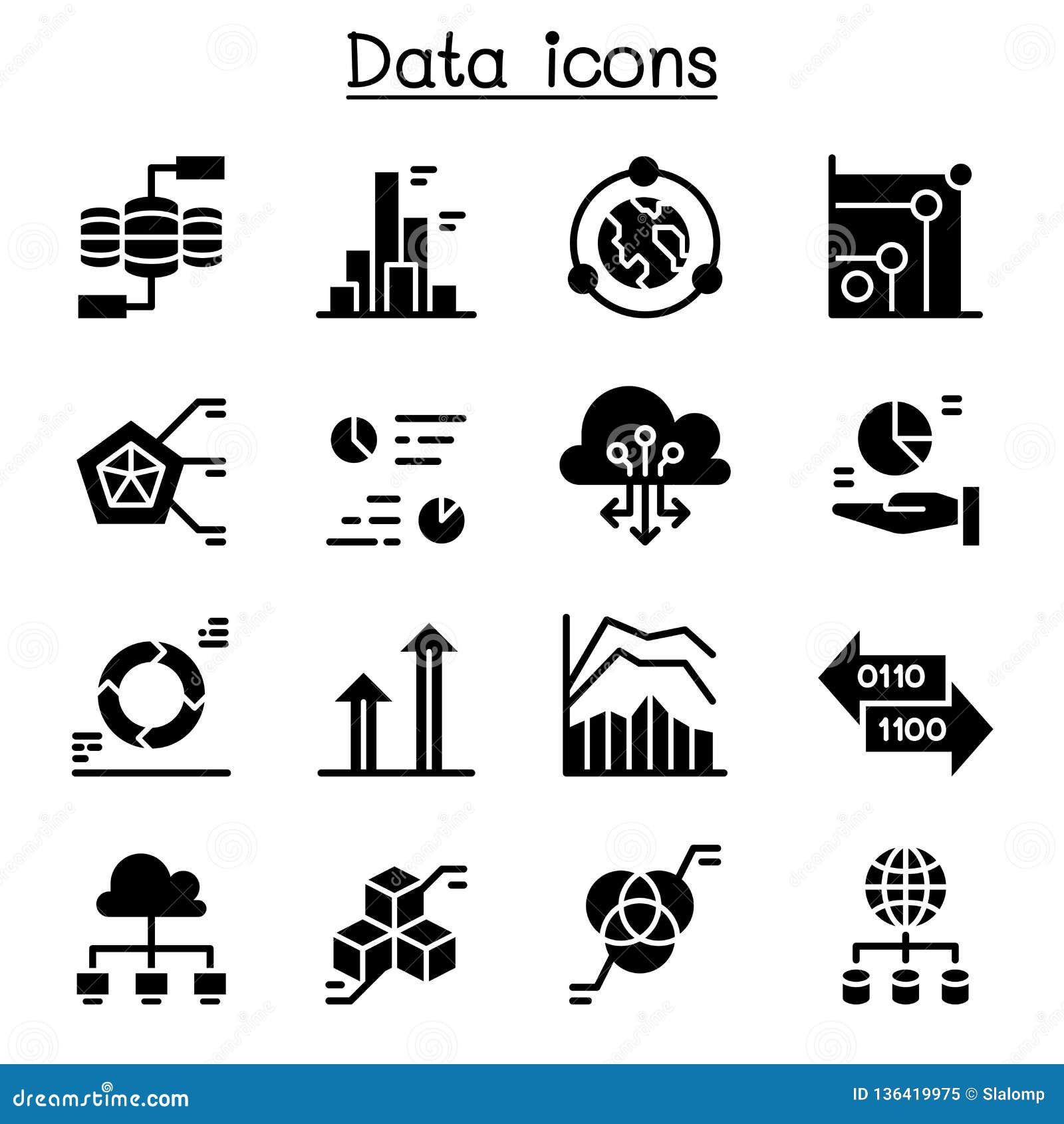 Data, Information, Diagram, Graph Icon Set Stock Vector - Illustration ...