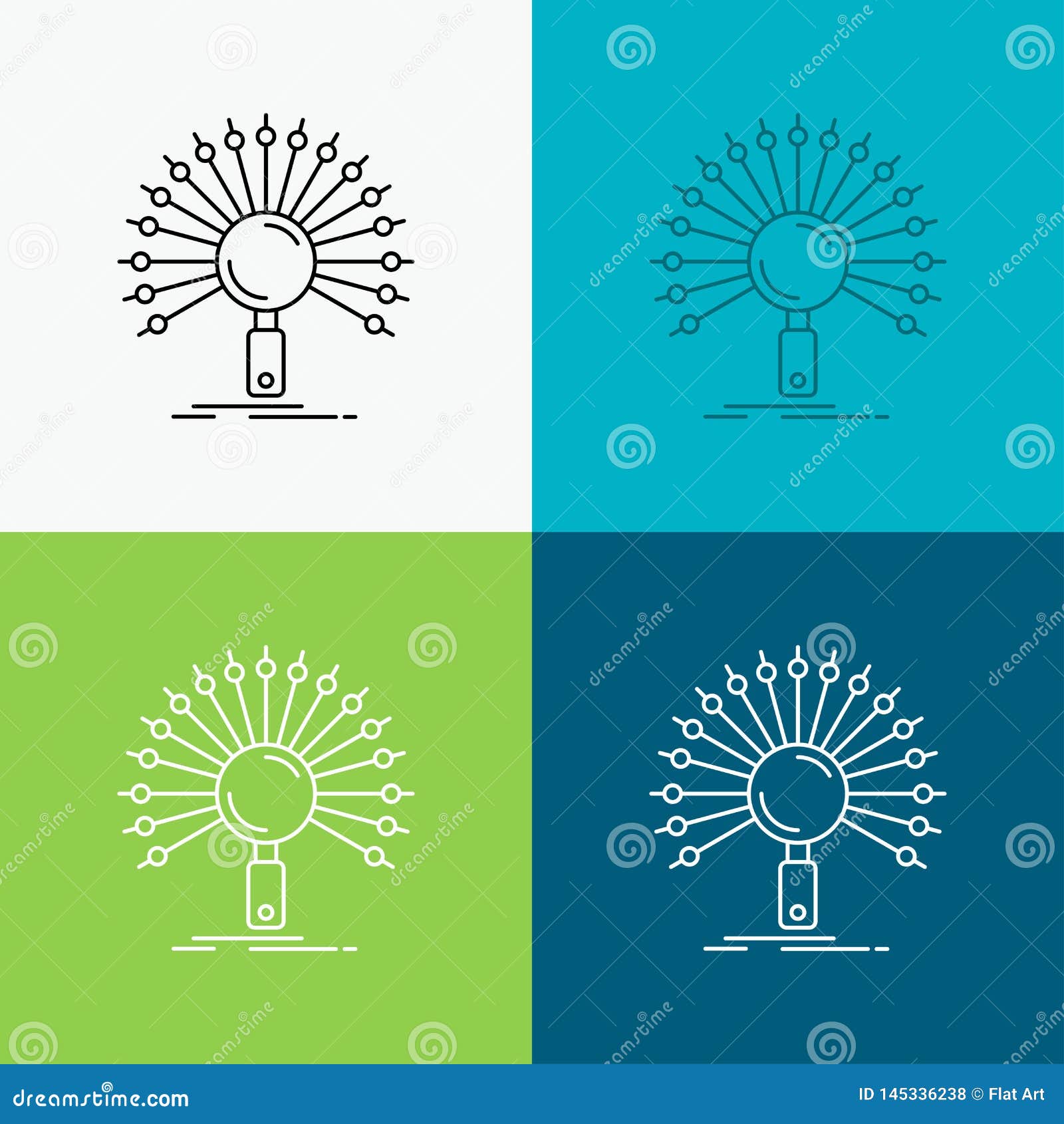 Data, Information, Informational, Network, Retrieval Icon Over Various ...