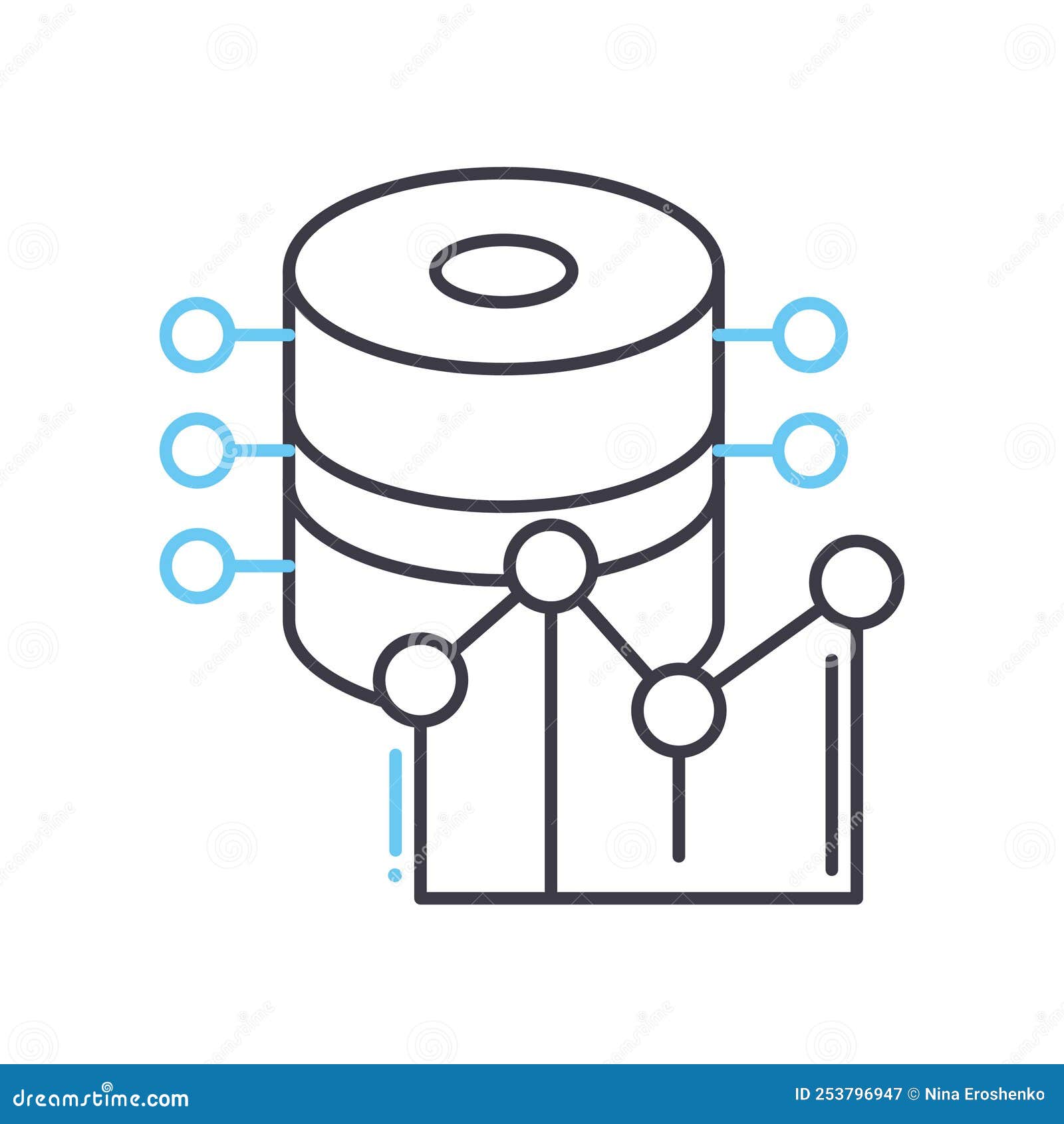 Data Information Line Icon, Outline Symbol, Vector Illustration ...