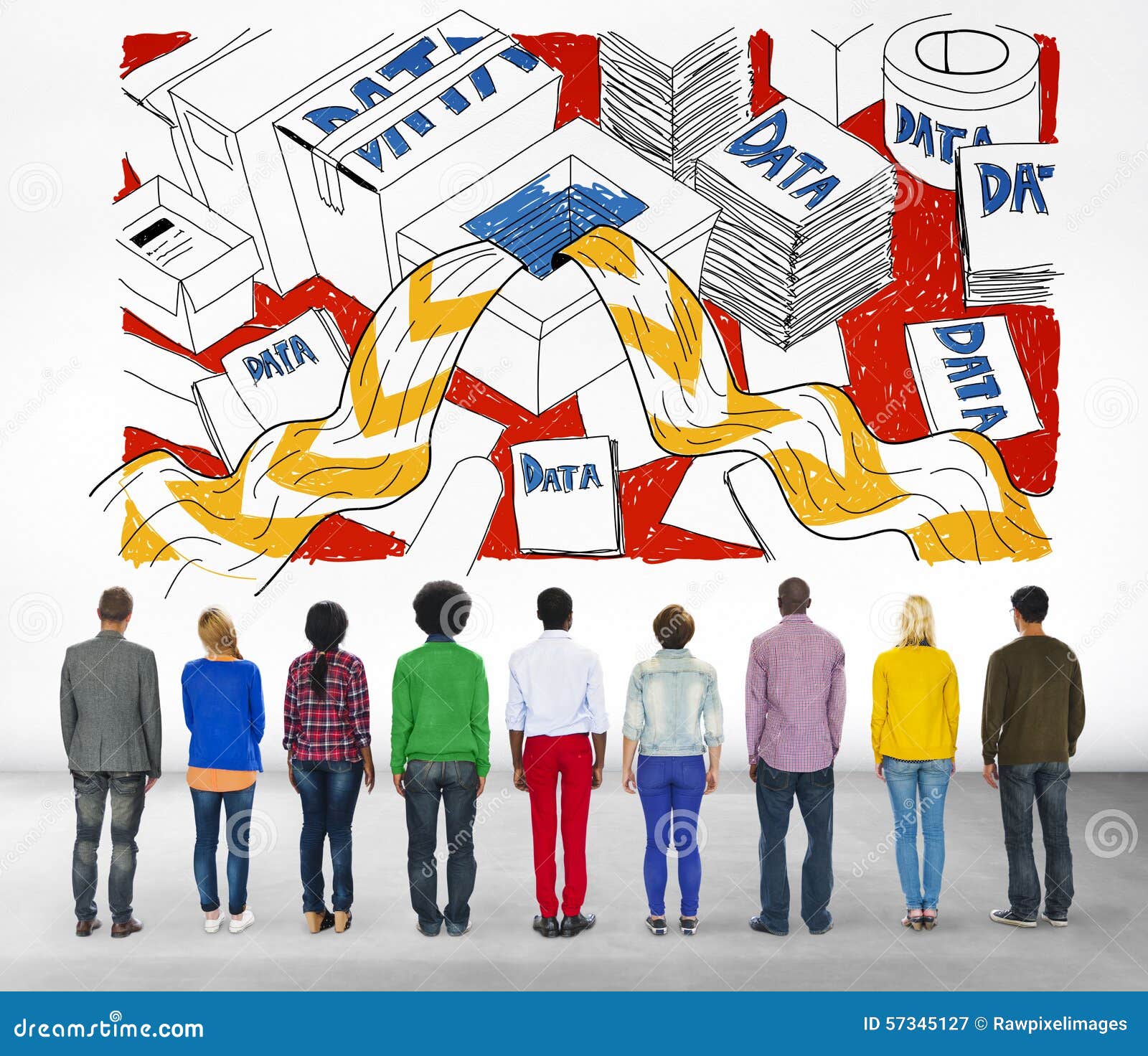 Data Information Overflow Excess Sketch Concept Stock Image - Image of ...