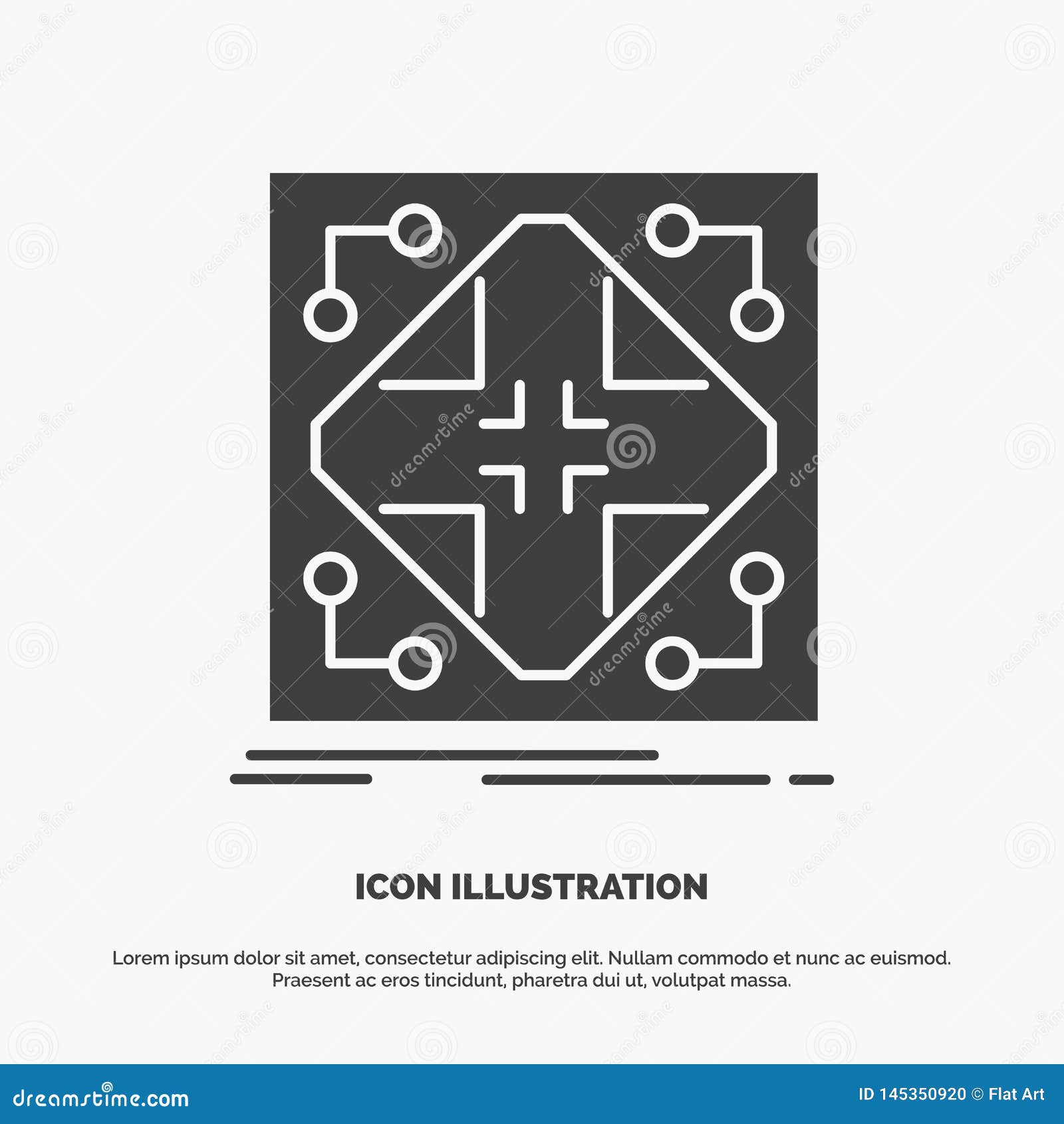 Data, Infrastructure, Network, Matrix, Grid Icon. Glyph Vector Gray ...