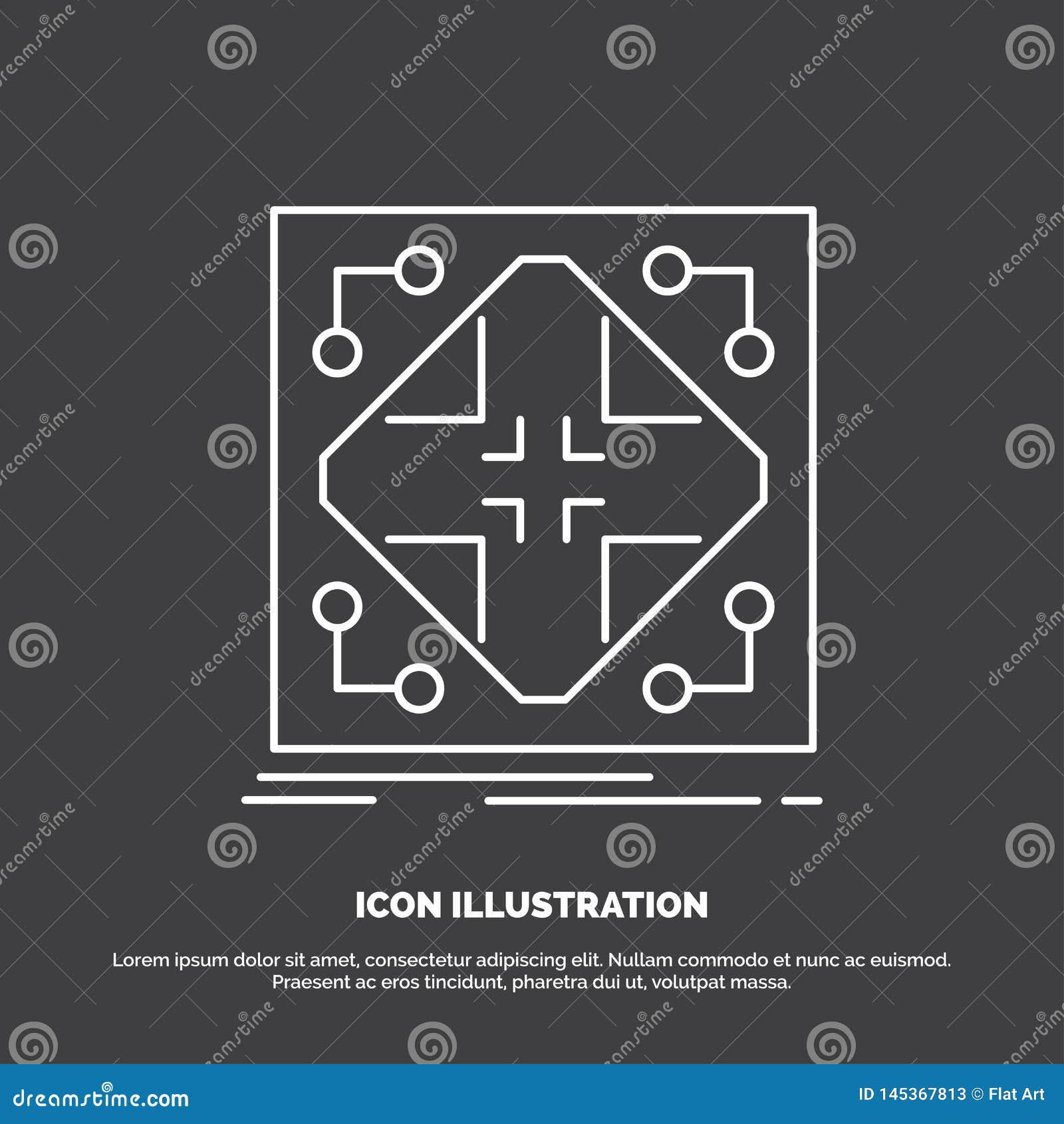 Data Infrastructure Network Matrix Grid Icon Line Vector Symbol For Ui And Ux Website Or
