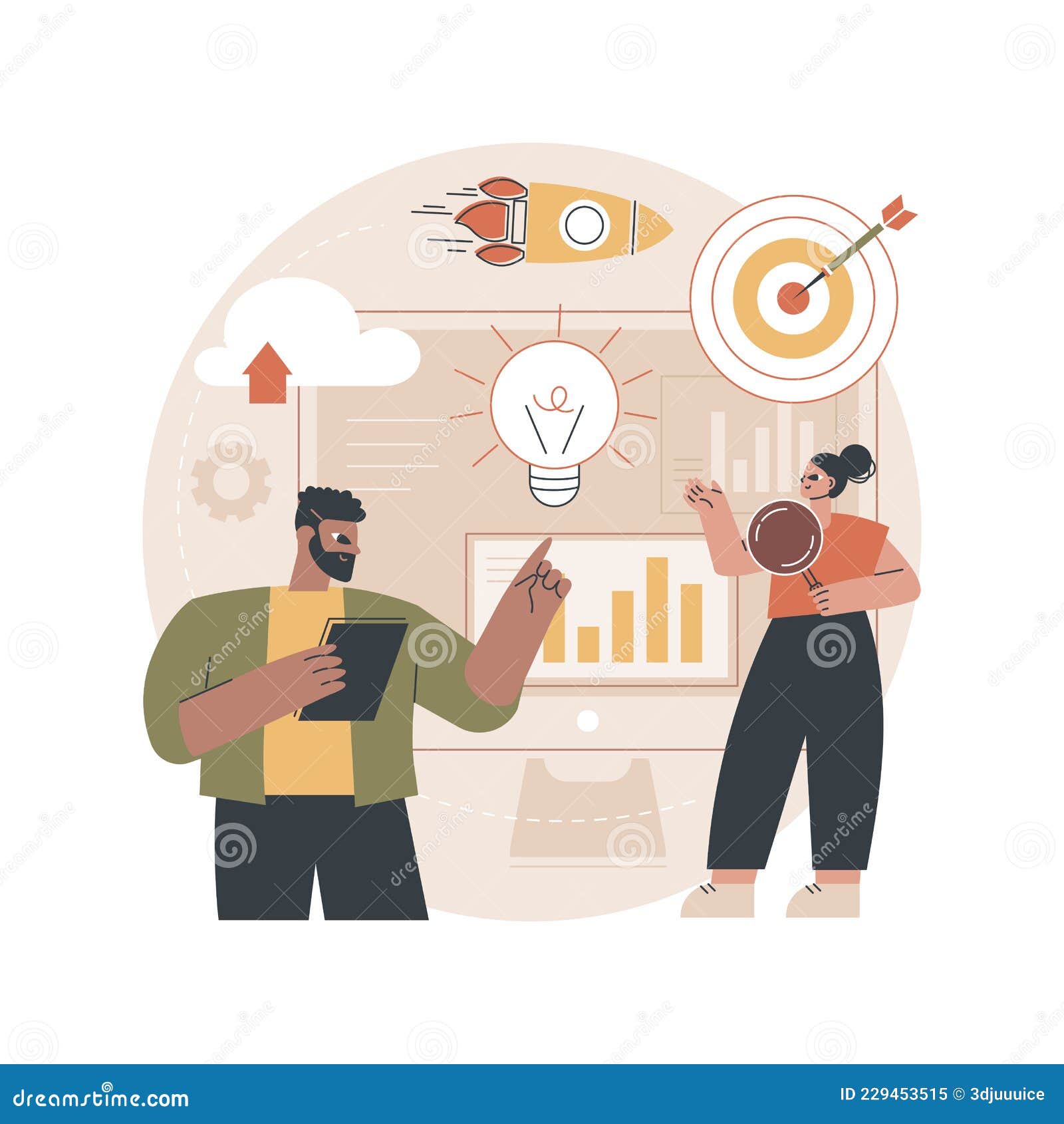 Data Initiative Abstract Concept Vector Illustration. Stock Vector ...