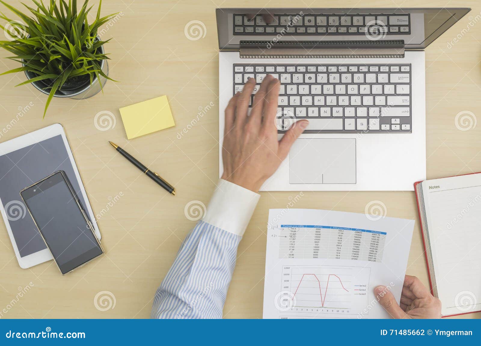 Data Input and Analysis at Office Stock Photo - Image of document ...