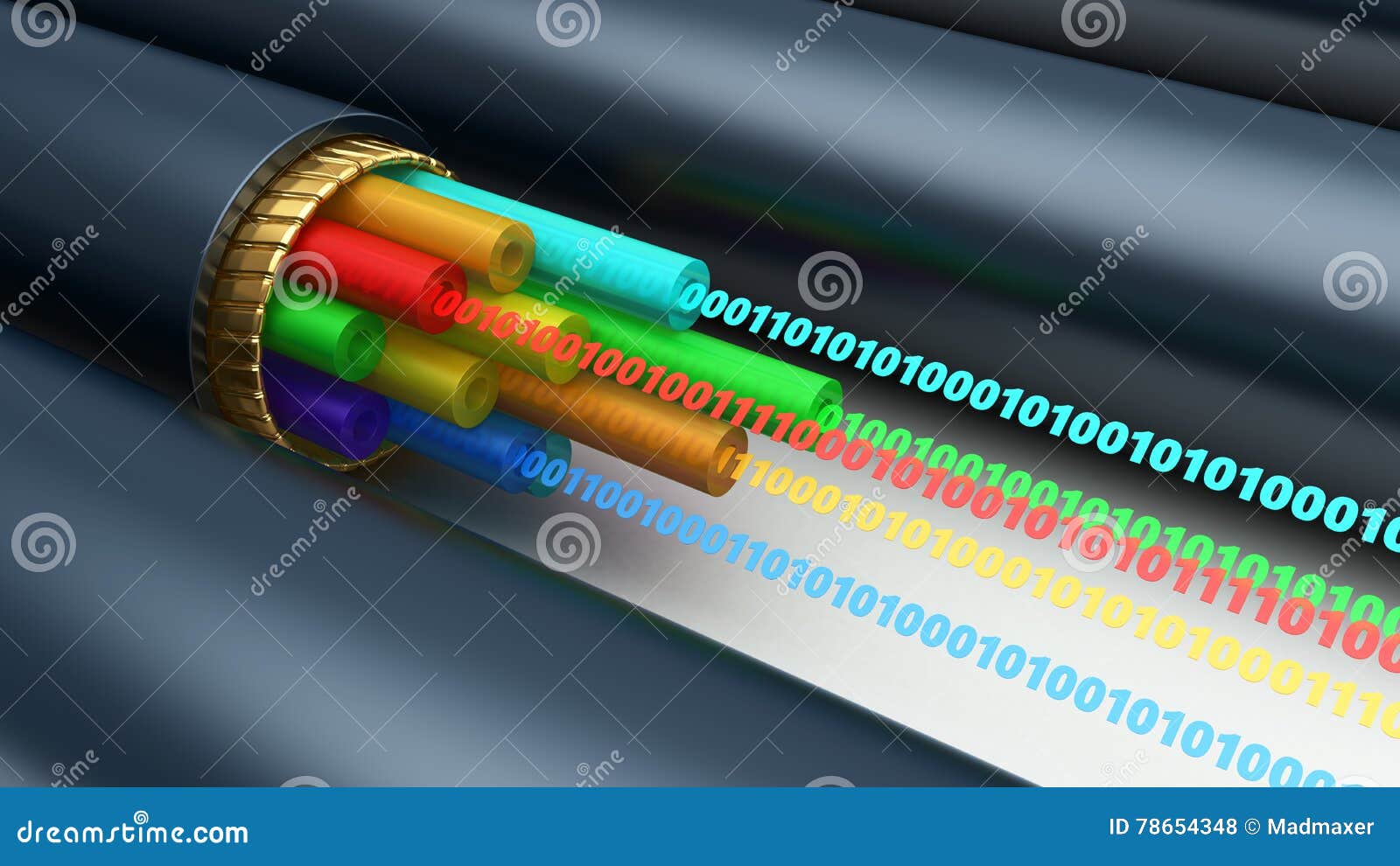 Data inside cable stock illustration. Illustration of optics - 78654348