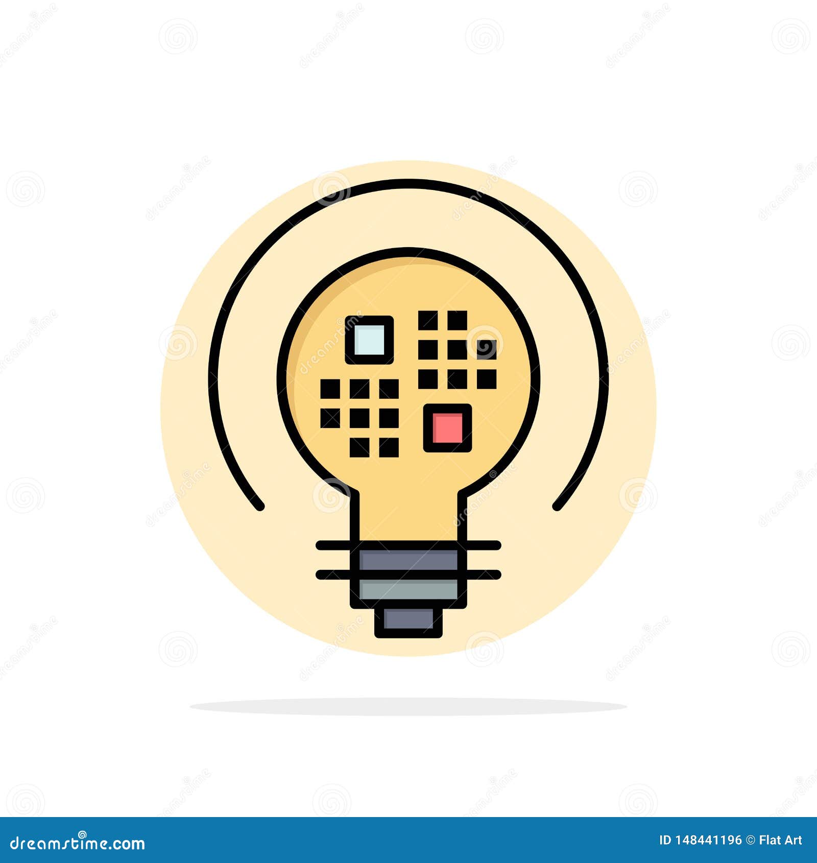 Data, Insight, Light, Bulb Abstract Circle Background Flat Color Icon ...