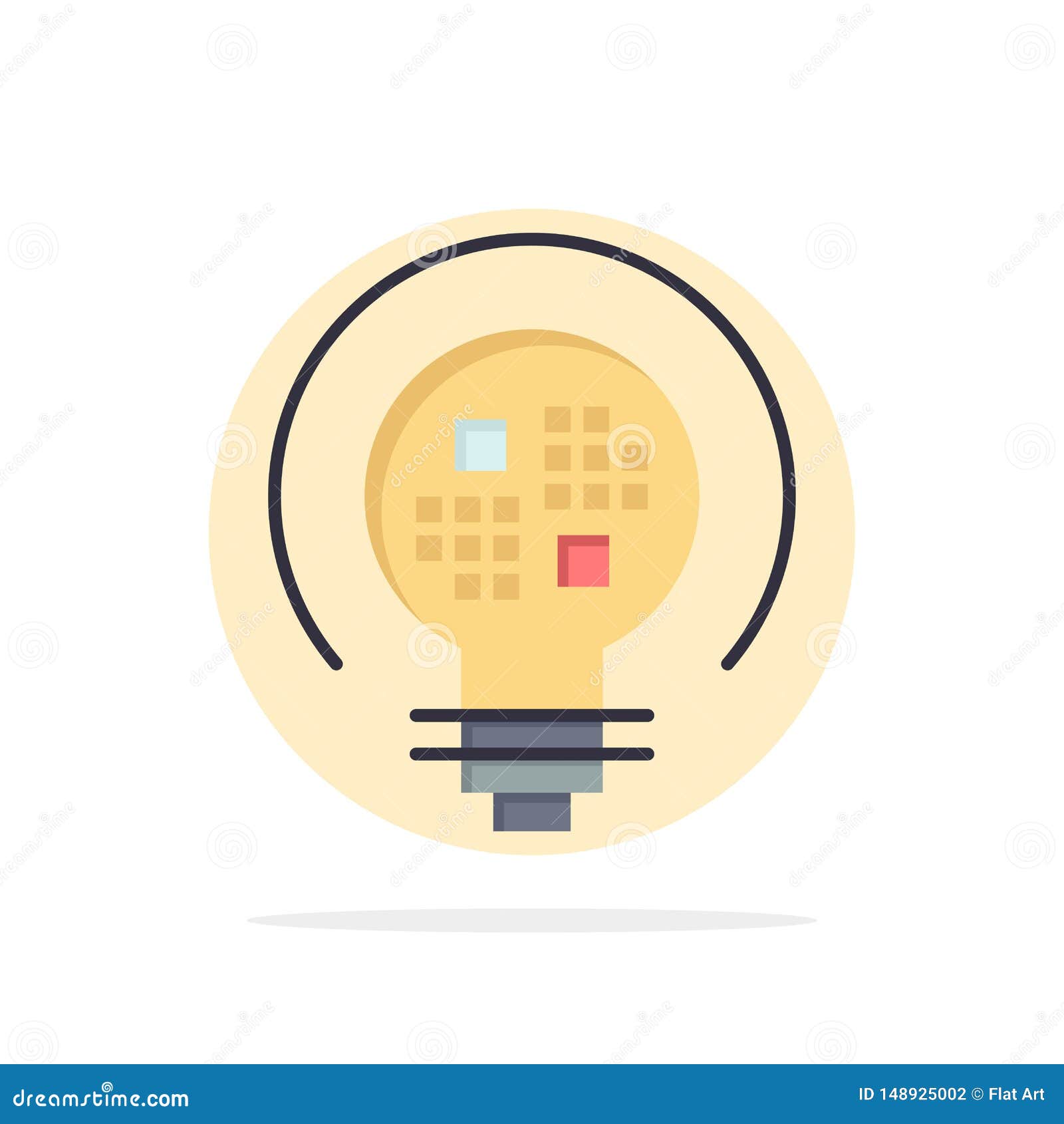 Data, Insight, Light, Bulb Abstract Circle Background Flat Color Icon ...