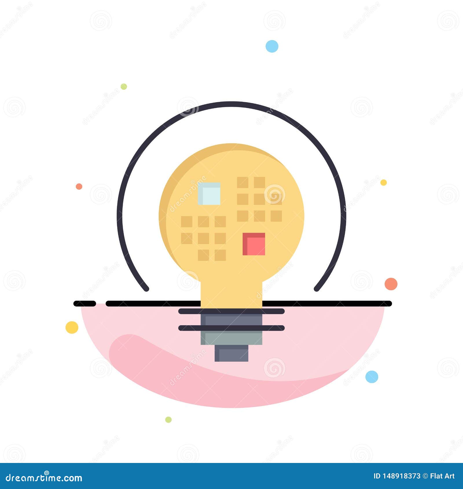 Data, Insight, Light, Bulb Abstract Flat Color Icon Template Stock ...