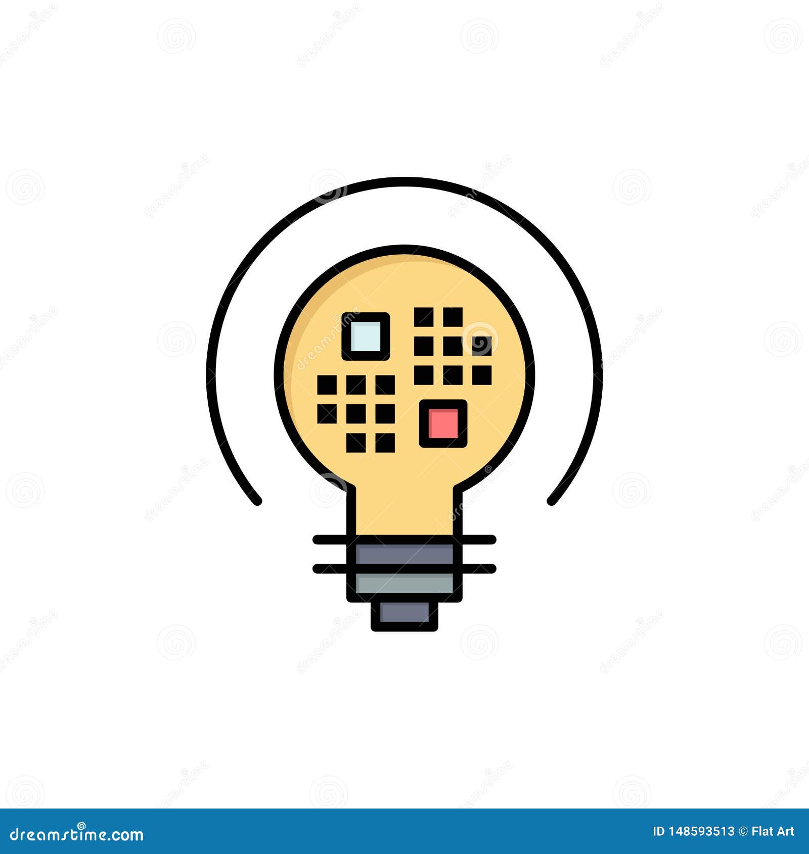 Data, Insight, Light, Bulb Flat Color Icon. Vector Icon Banner Template ...