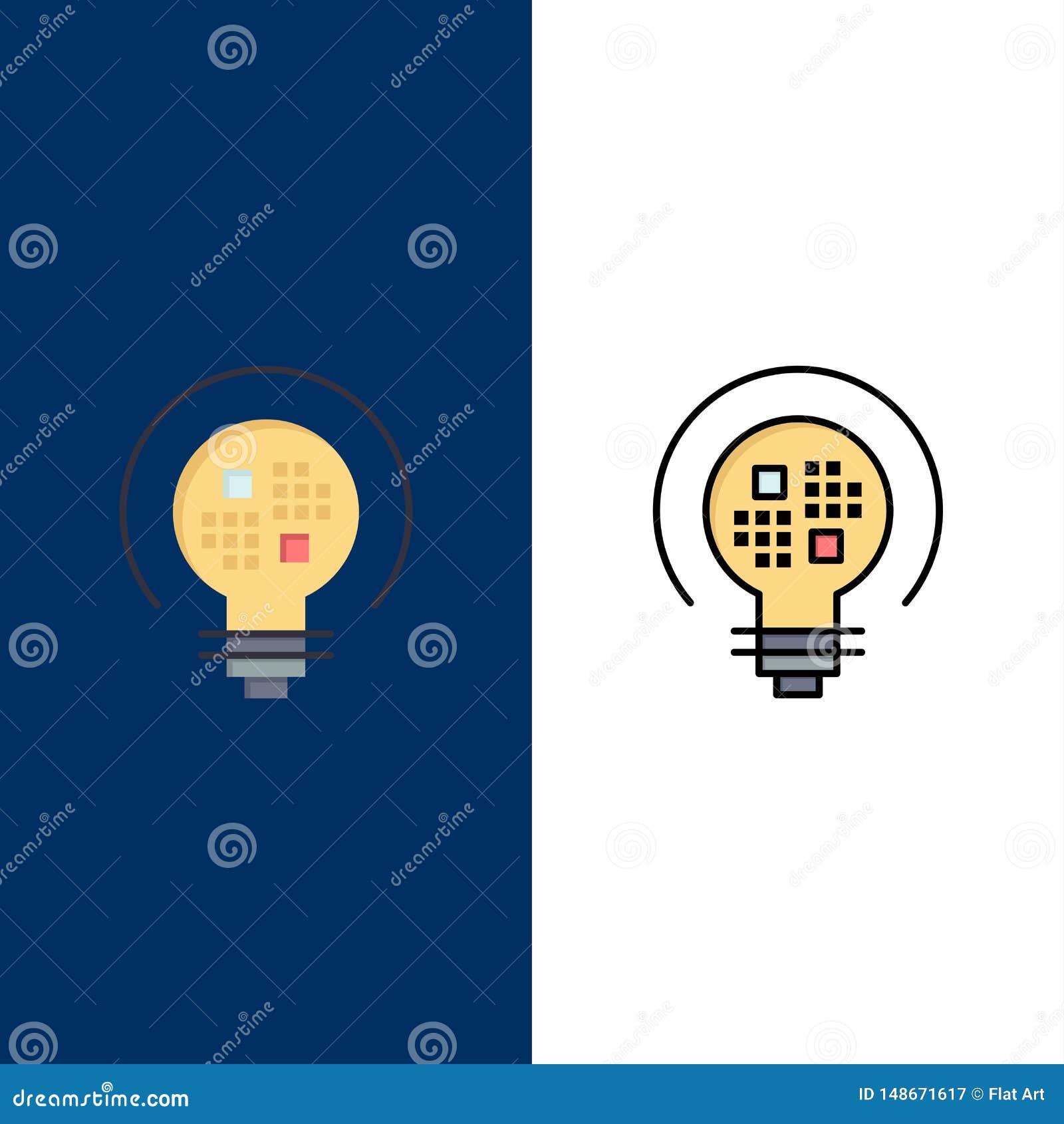Data, Insight, Light, Bulb Icons. Flat and Line Filled Icon Set Vector ...