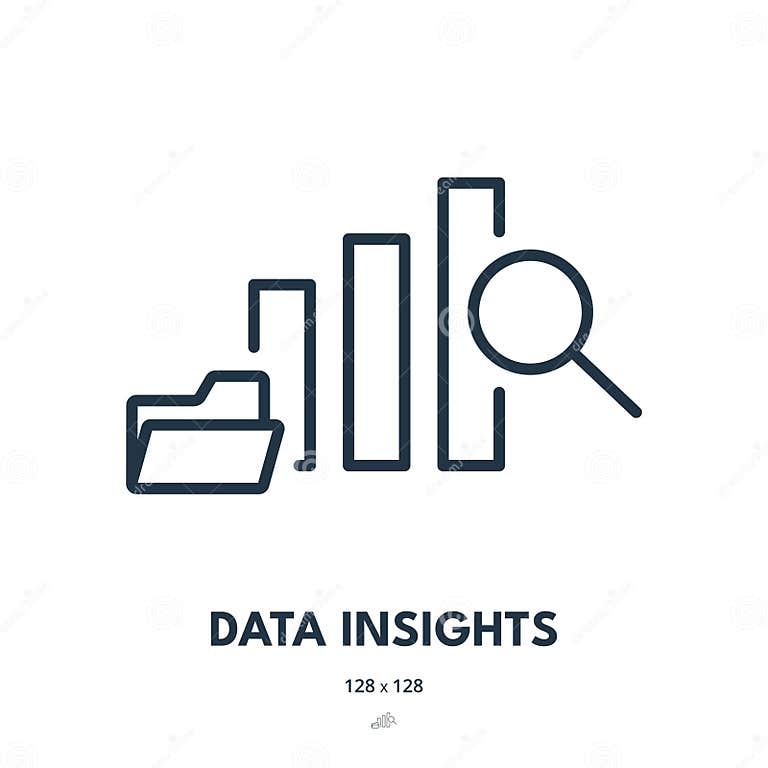 Data Insights Icon. Report, Analytics, Chart. Editable Stroke. Vector ...
