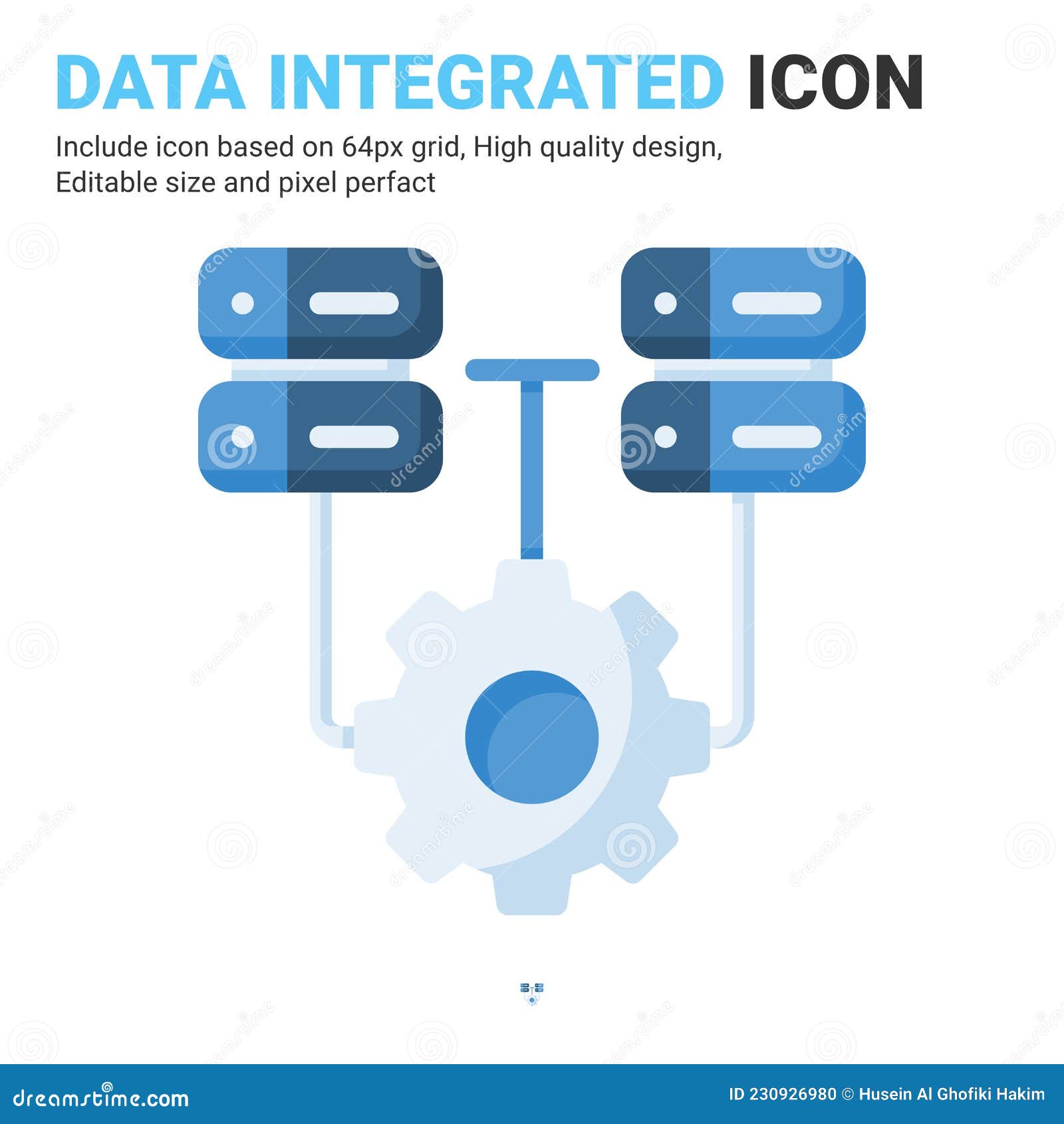 Data Integrated Icon Vector with Flat Color Style Isolated on White ...