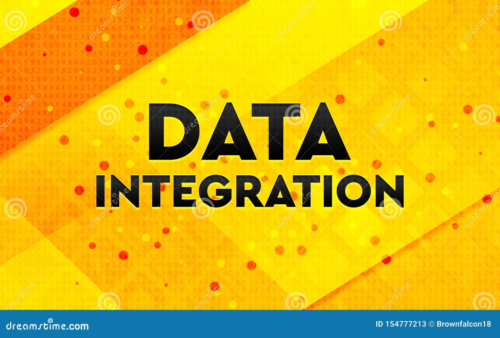 Data Integration Abstract Digital Banner Yellow Background Stock ...