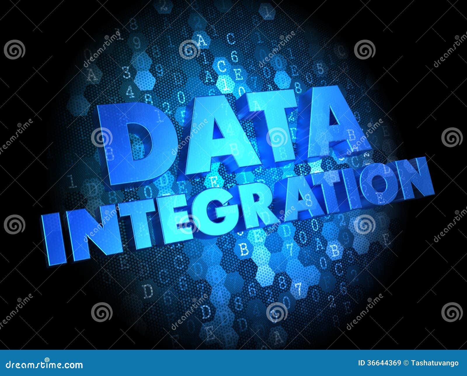 Data Integration On Dark Digital Background. Royalty-Free Stock ...