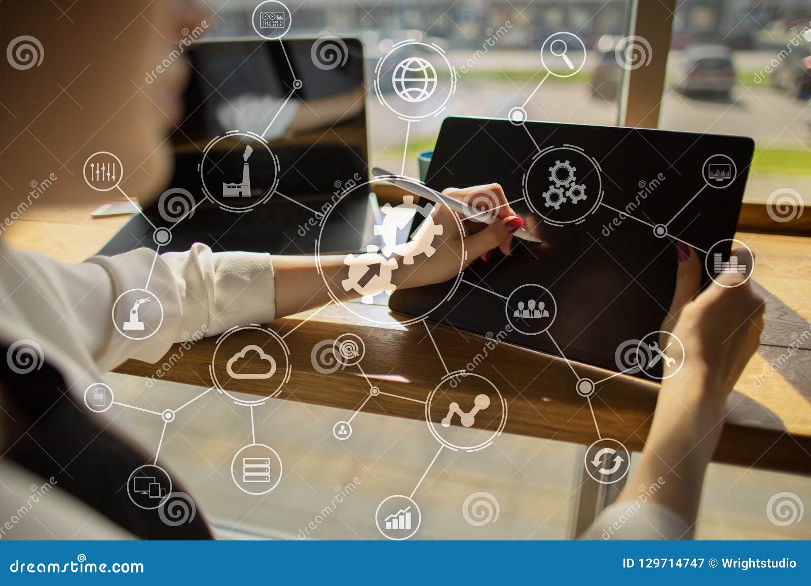 Data Integration Diagram And Process Automation Business Internet ...