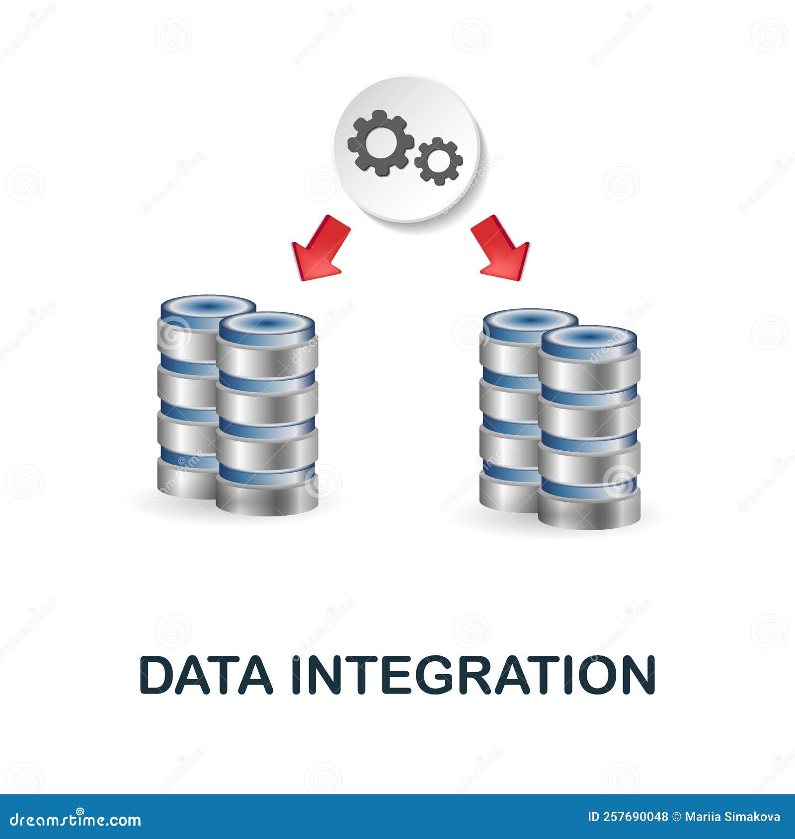 Data Integration Icon. 3d Illustration from Data Science Collection ...