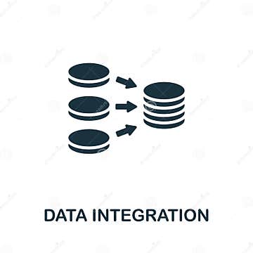 Data Integration Icon. Monochrome Simple Line Data Science Icon for ...