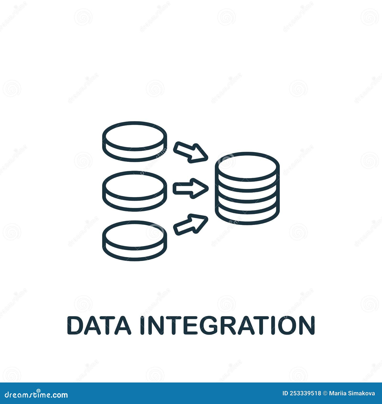 Data Integration Icon. Monochrome Simple Line Data Science Icon for ... Data Integration Icon. Monochrome Simple Line Data Science Icon for ...