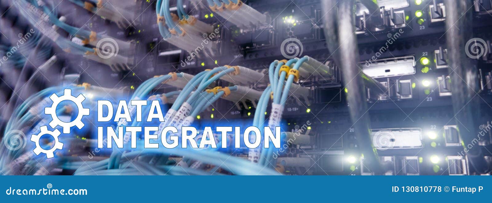 Data Integration Information Technology Concept on Server Room ...