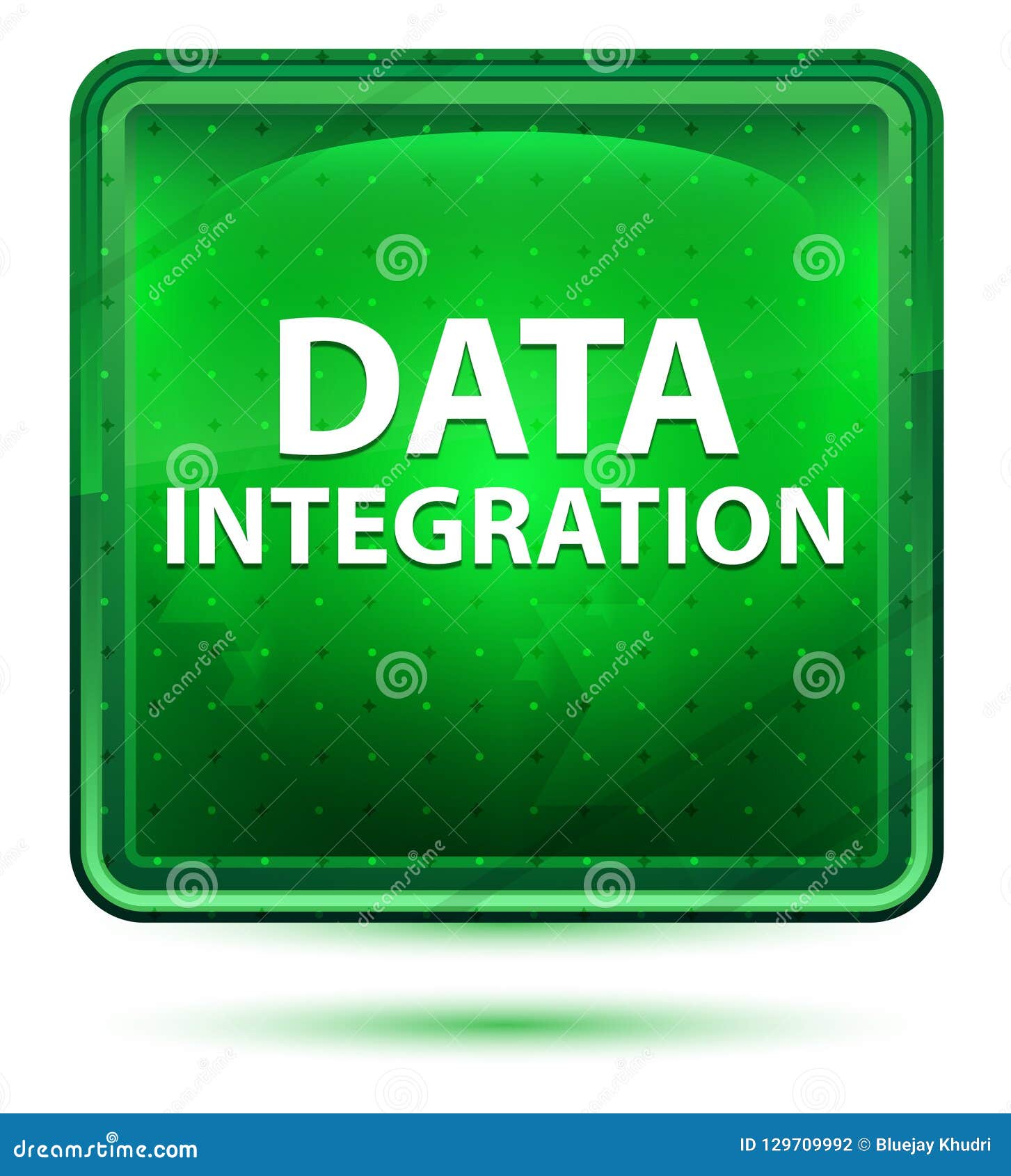 Data Integration Neon Light Green Square Button Stock Illustration ...