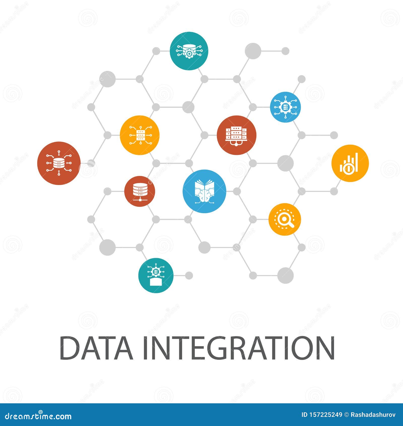 Data Integration Presentation Template Stock Vector - Illustration of ...