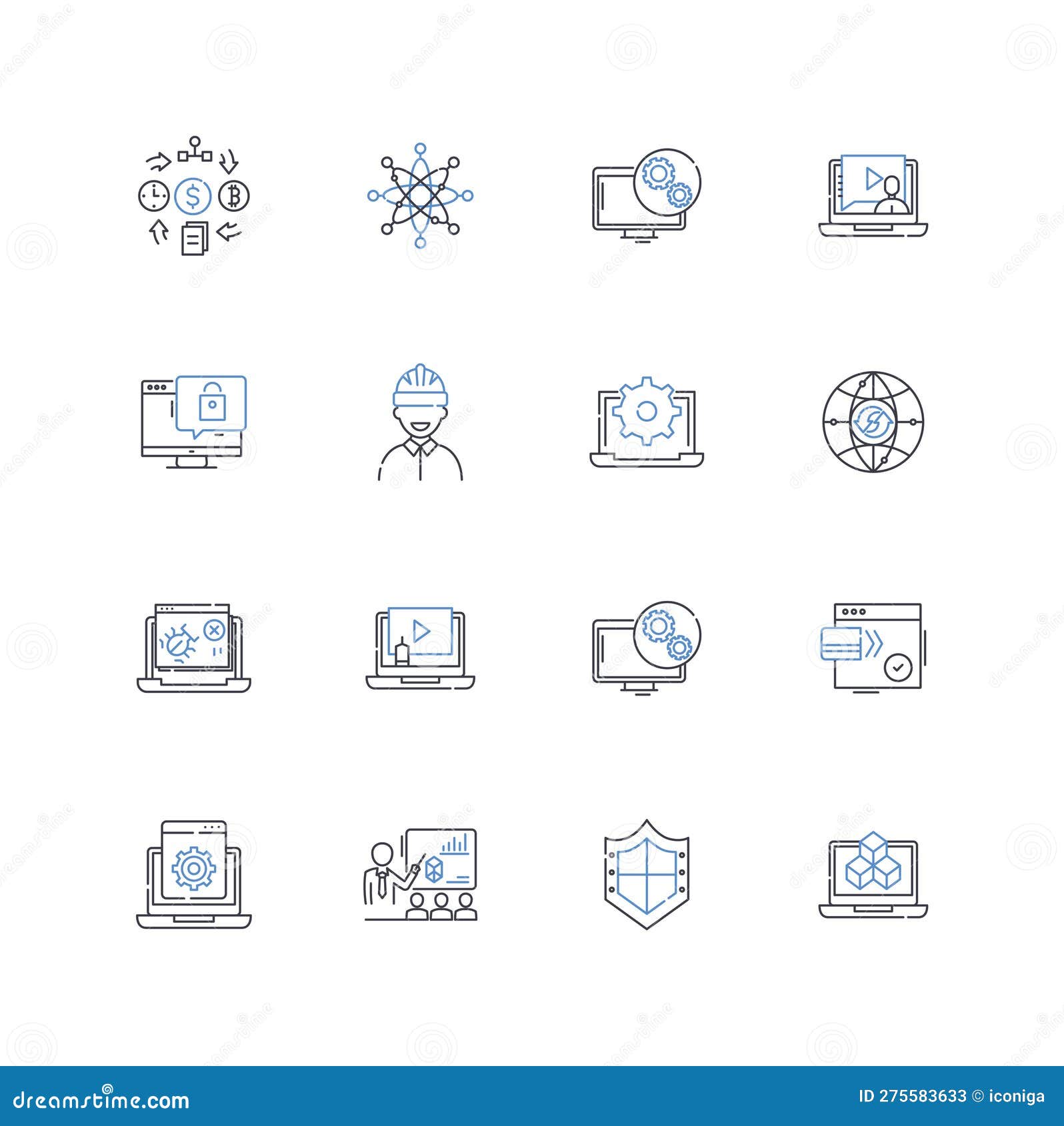 Data Integrity Line Icons Collection. Verification, Trusrthiness ...