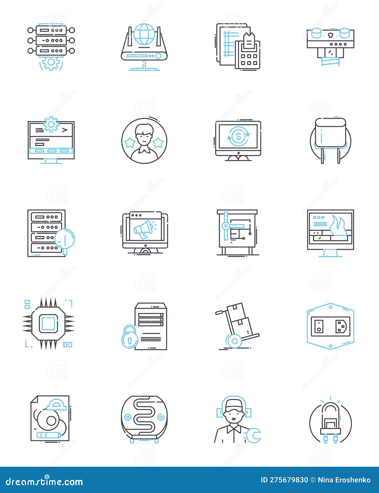 Analytics And Insights Line Icons Collection Data Metrics Analysis Trends Visualization