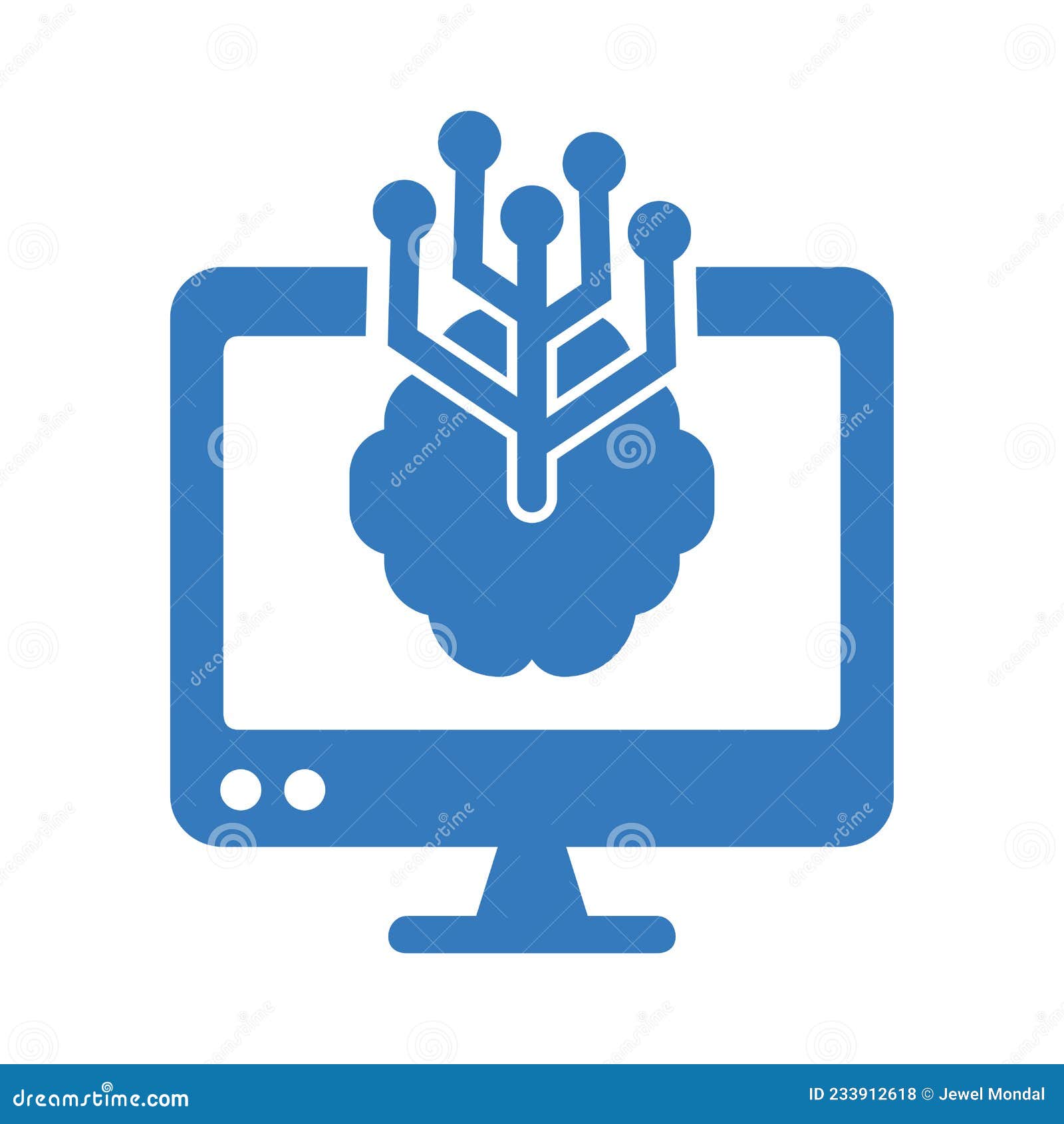 Data, Intelligent, Circuit, Database, Intelligence Icon. Blue Vector ...
