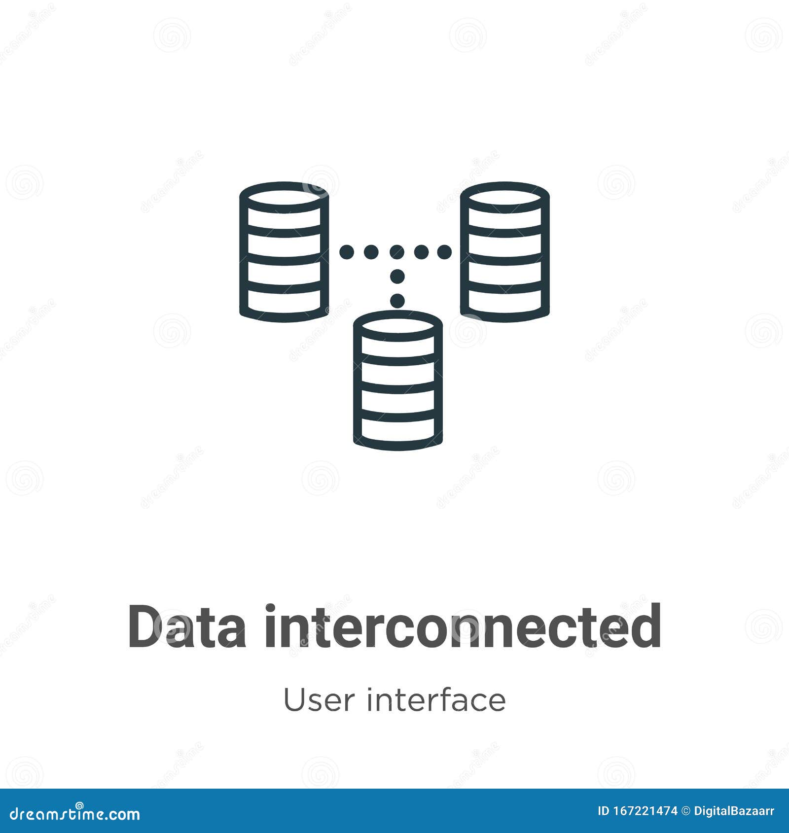 Data Interconnected Vector Icon On White Background. Flat Vector Data ... Data Interconnected Vector Icon On White Background. Flat Vector Data ...