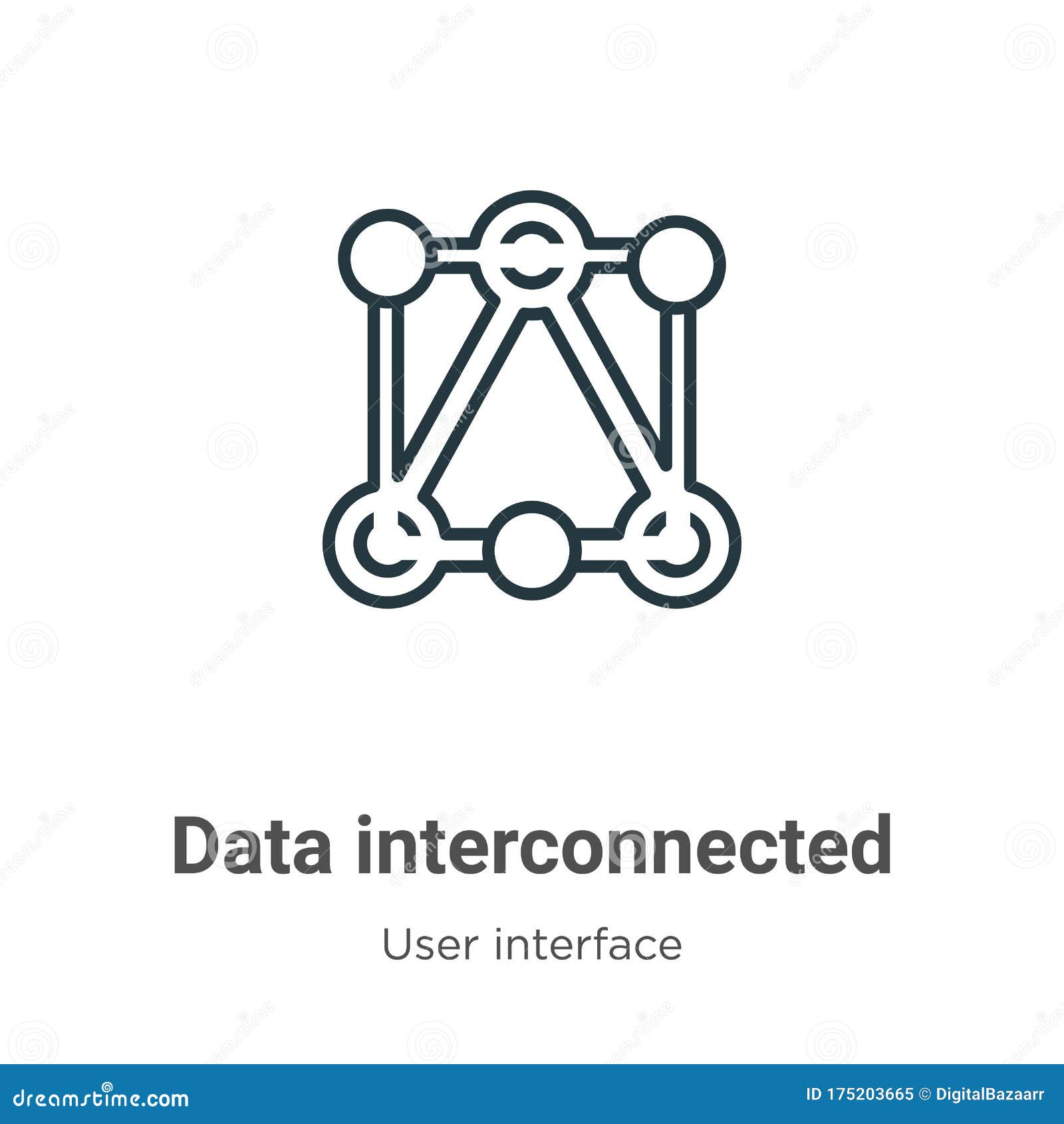 Data Interconnected Vector Icon On White Background. Flat Vector Data ... Data Interconnected Vector Icon On White Background. Flat Vector Data ...