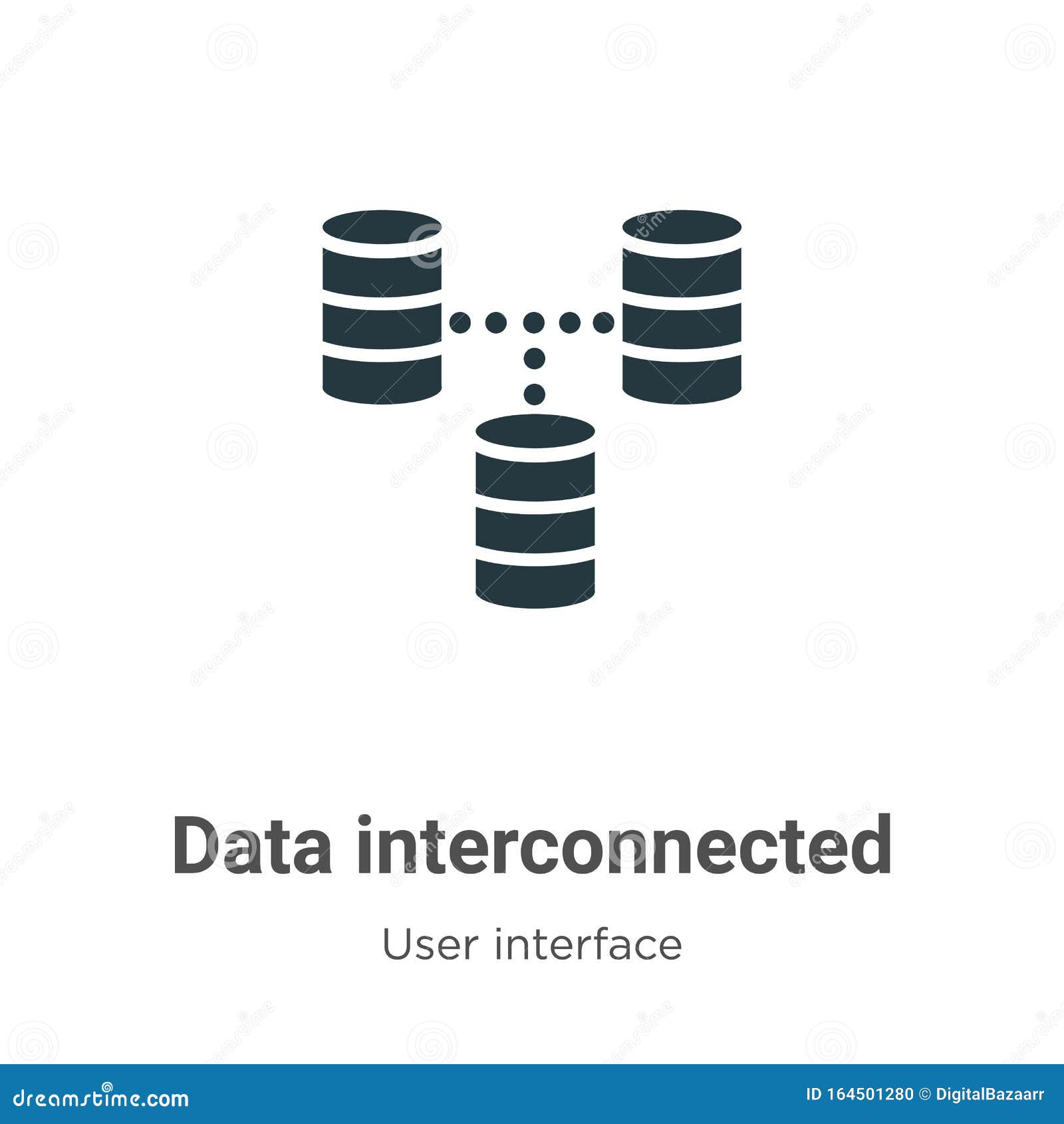 Data Interconnected Vector Icon On White Background. Flat Vector Data ... Data Interconnected Vector Icon On White Background. Flat Vector Data ...