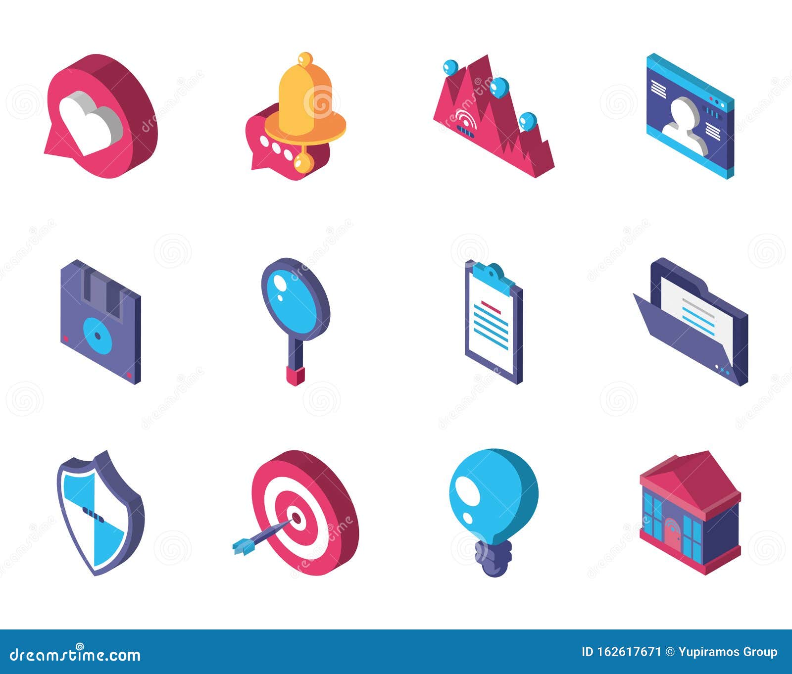 Data Internet Technology Isometric Icons Set Stock Vector ...