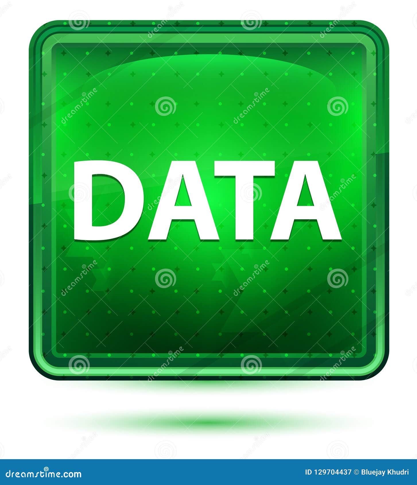 Data Neon Light Green Square Button Stock Illustration - Illustration ...