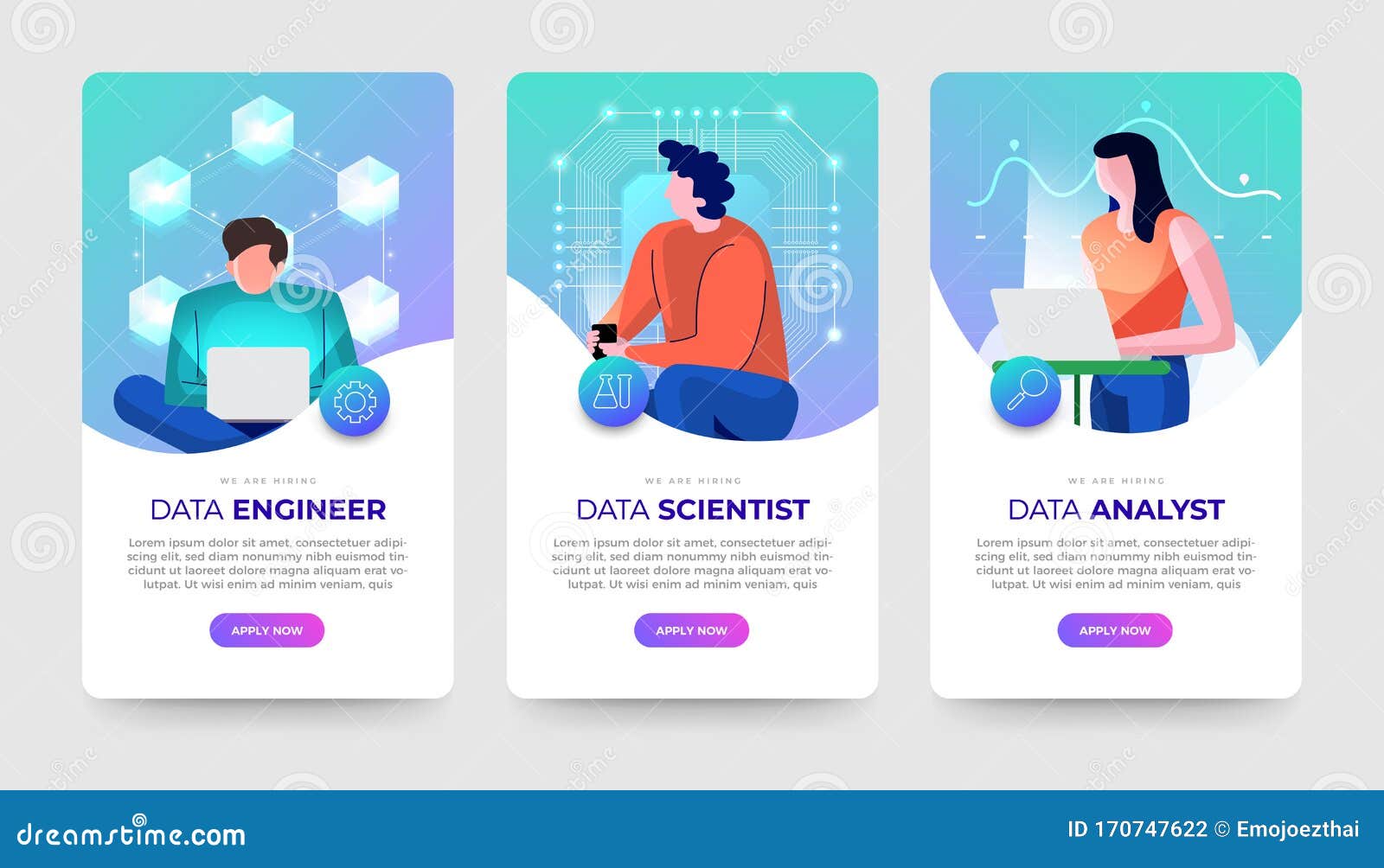 Data Jobs 04 stock vector. Illustration of banner, card - 170747622